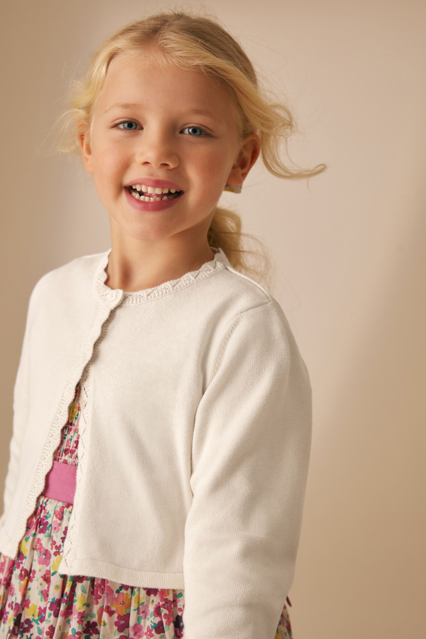 Buy Laura Ashley Cream Cream Two Button Knit Cropped Cardigan from the ...