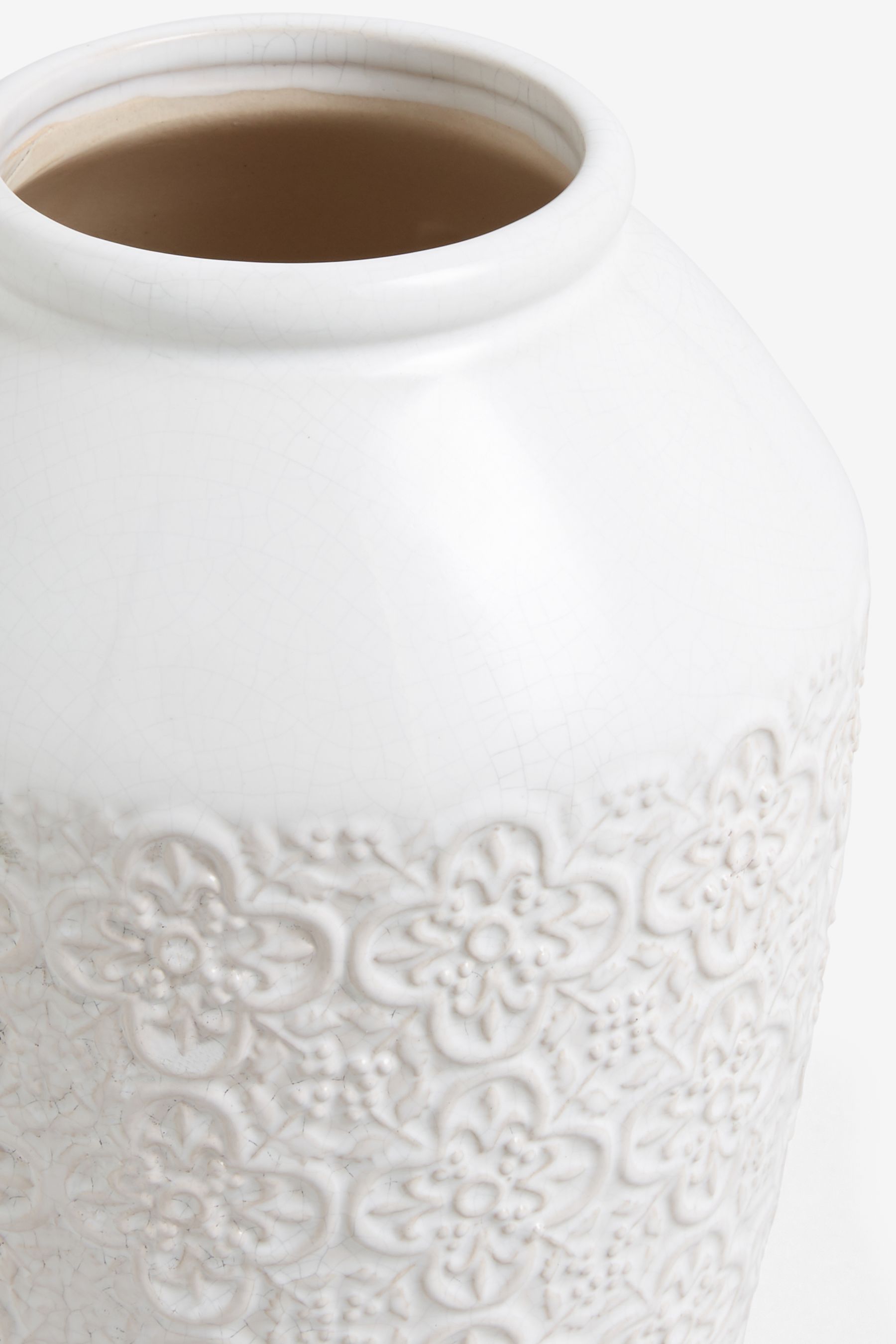 Buy White Tile Embossed Medium Ceramic Vase from the Next UK online shop