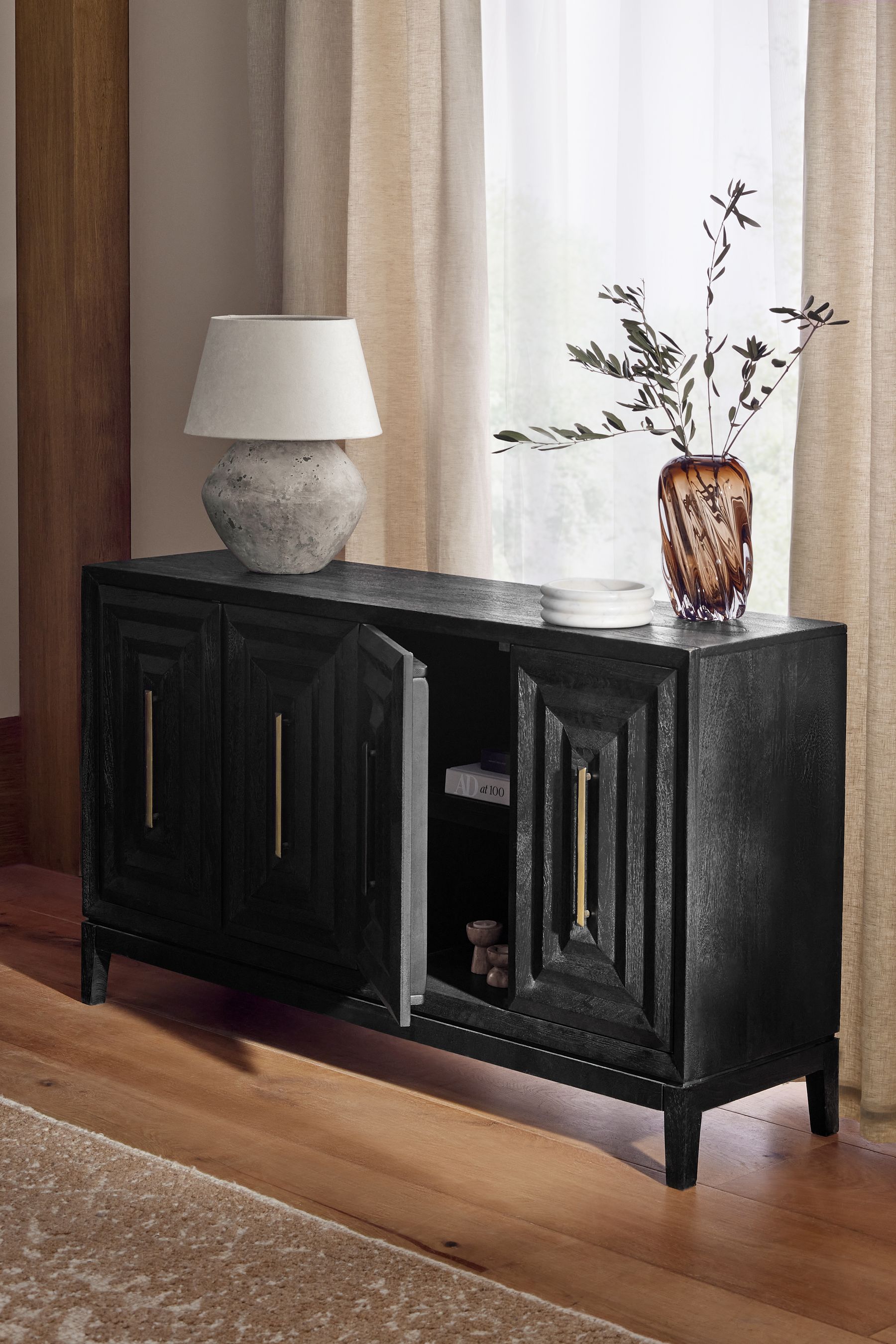 Buy Black Ritz Mango Wood Large Sideboard from the Next UK online shop