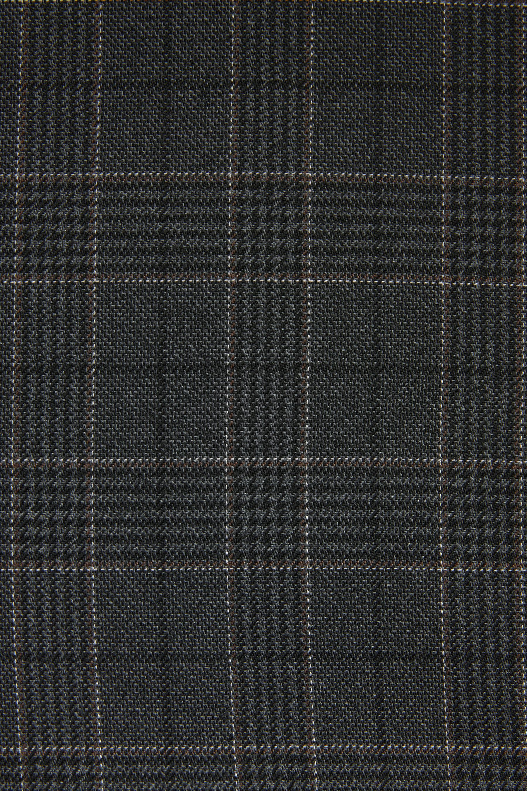 Buy Charcoal Grey Tailored Fit Trimmed Check Suit Jacket from the Next ...