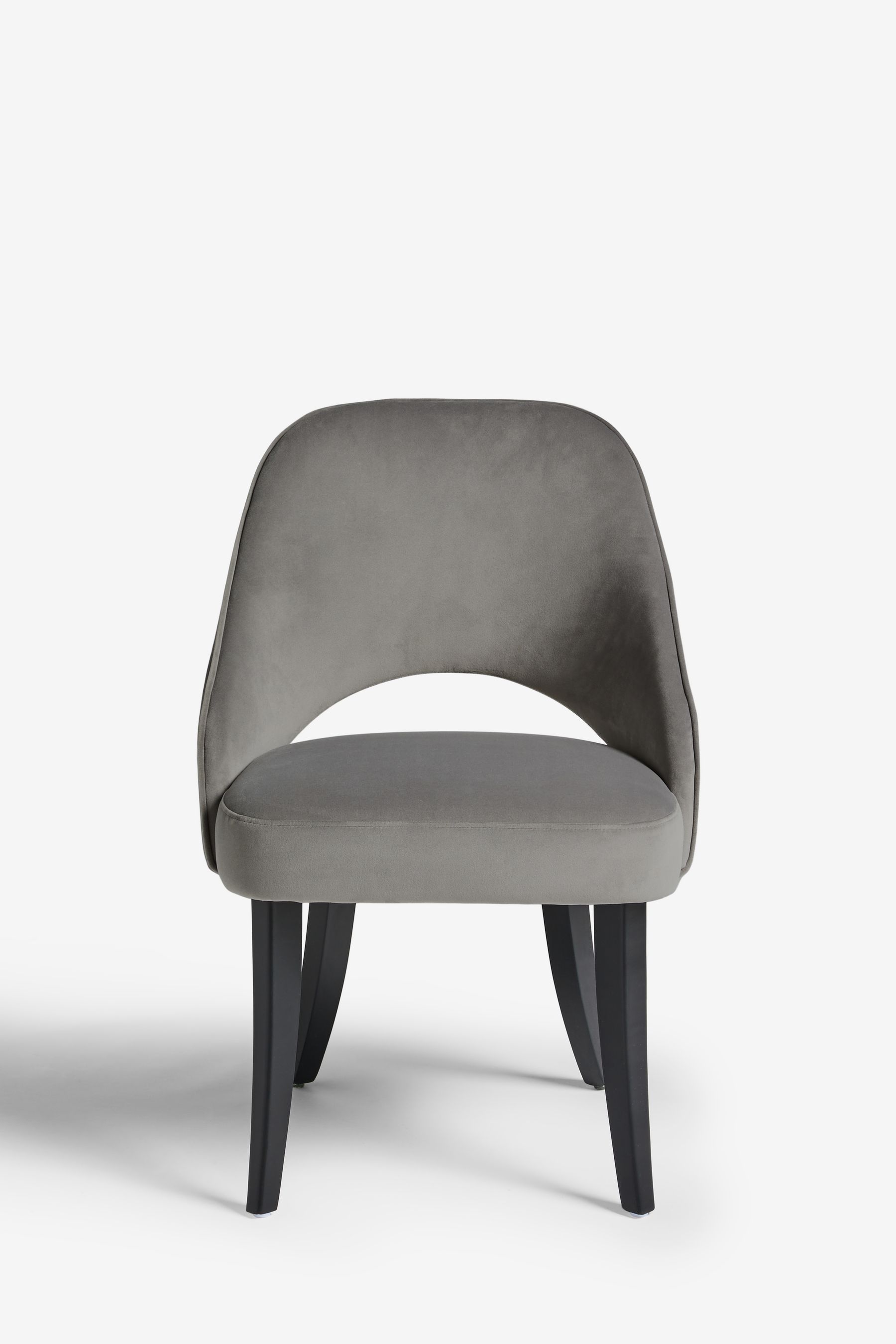 Buy Set of 2 Soft Velvet Mid Grey Remi Non Arm Dining Chairs from the ...