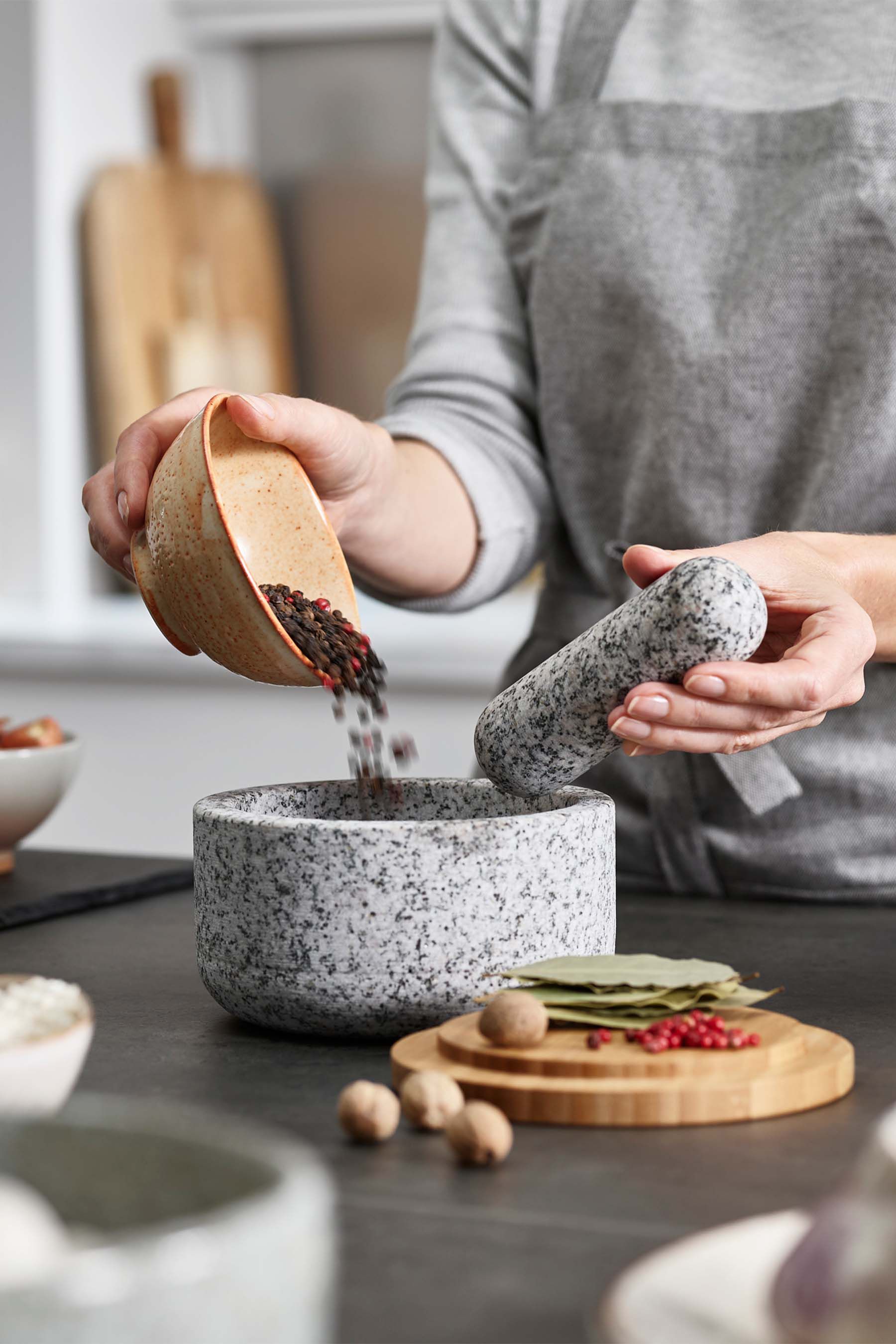 Buy Joseph Joseph Grey Dash Pestle & Mortar With Bamboo Lid from the ...