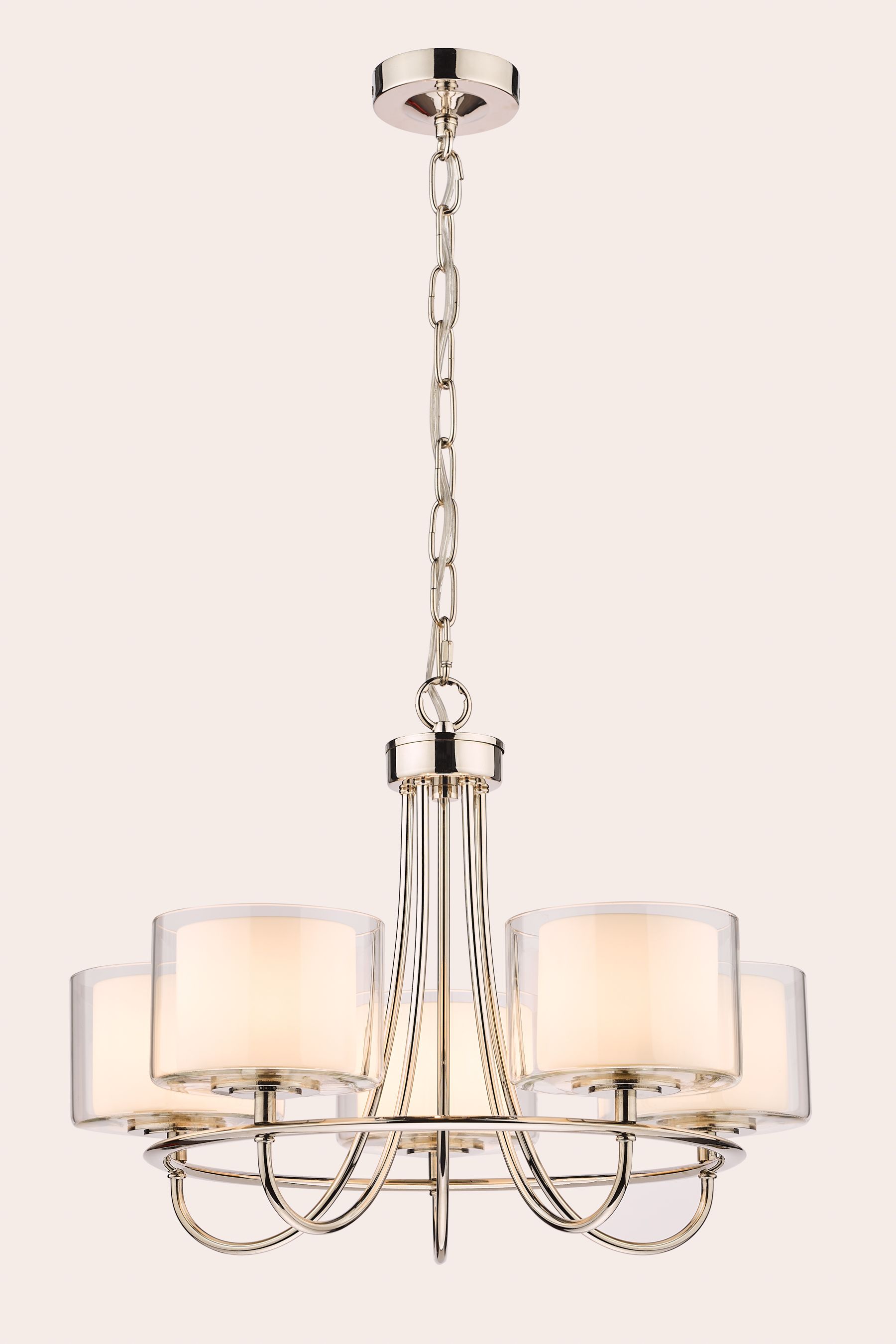 Buy Laura Ashley Chrome Southwell Glass 5 Light Chandelier Lamp ...