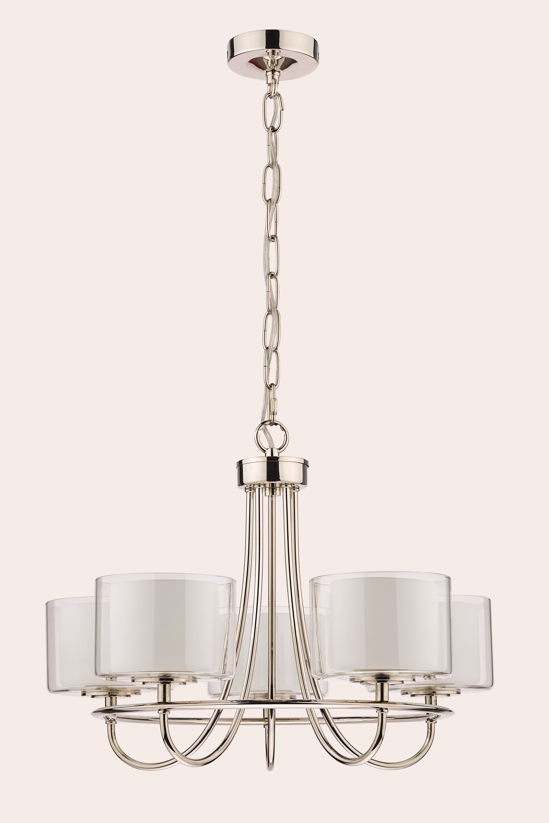 Buy Laura Ashley Chrome Southwell Glass 5 Light Chandelier Lamp ...