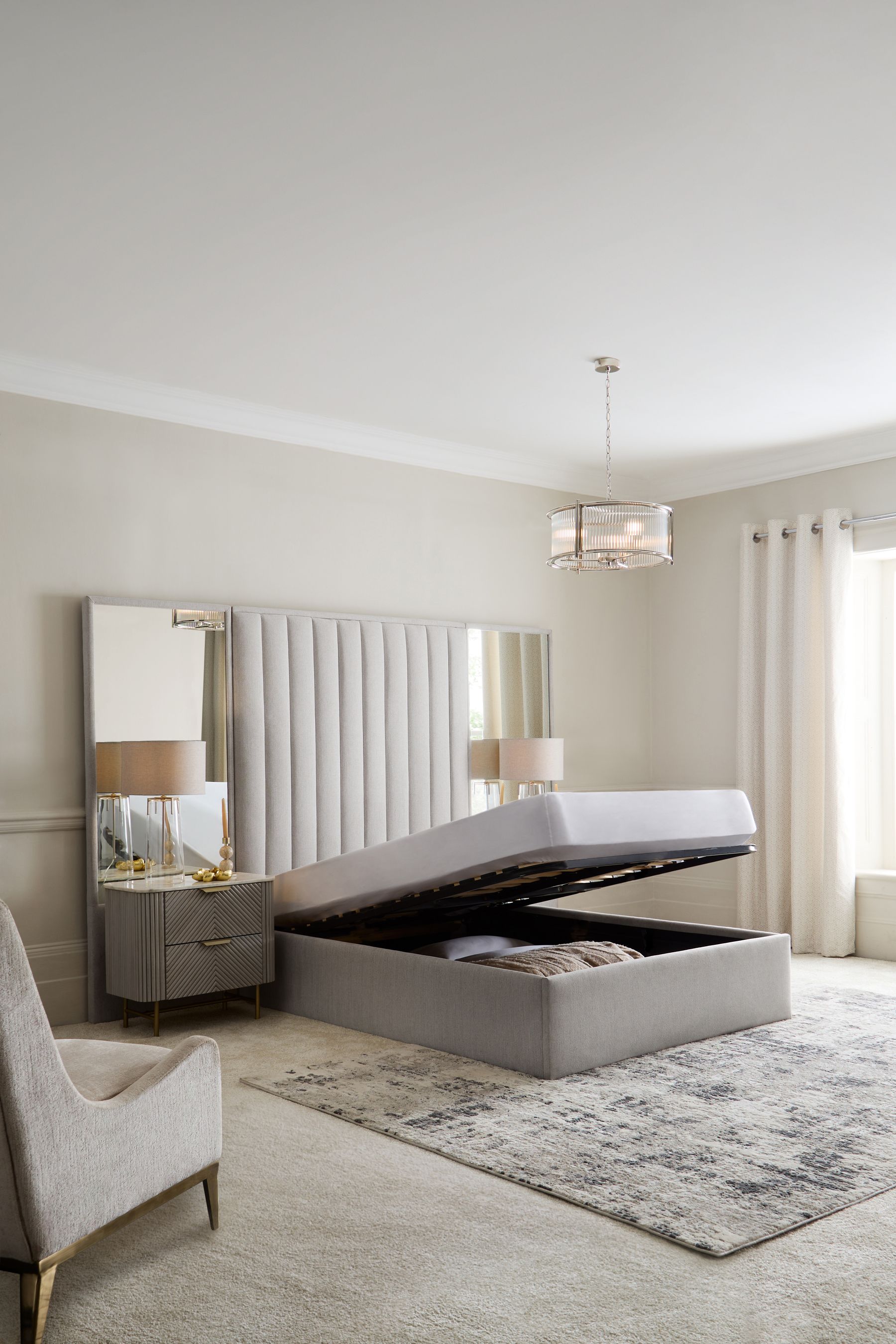 Buy Contemporary Blend Light Natural Cerys Upholstered Hotel Bed Frame ...