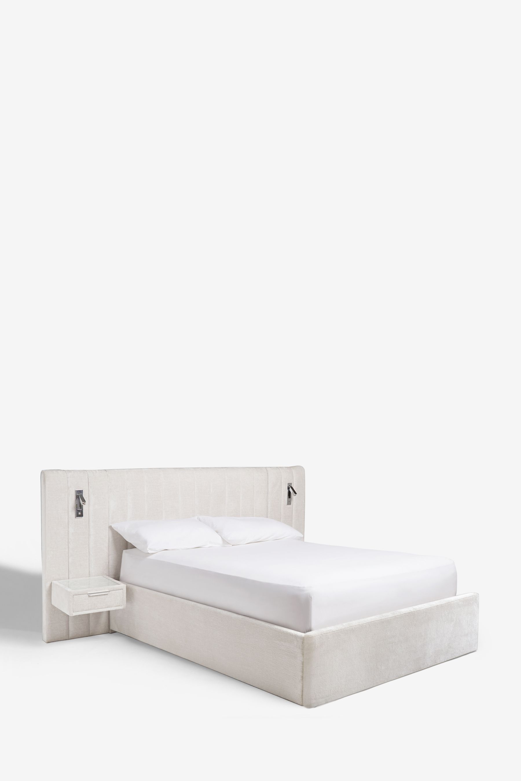 Buy Plush Chenille Natural Oyster Mayfair Upholstered Hotel Bed Frame ...