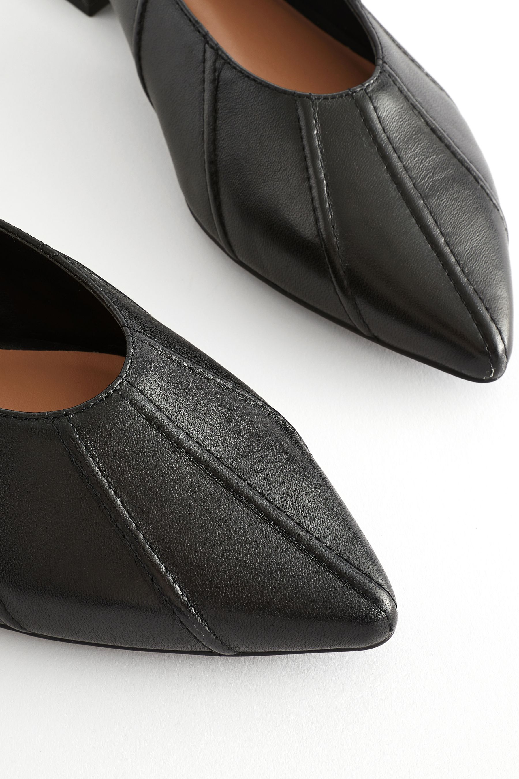 Buy Black Forever Comfort® Leather Panelled Slingback Shoes from the ...