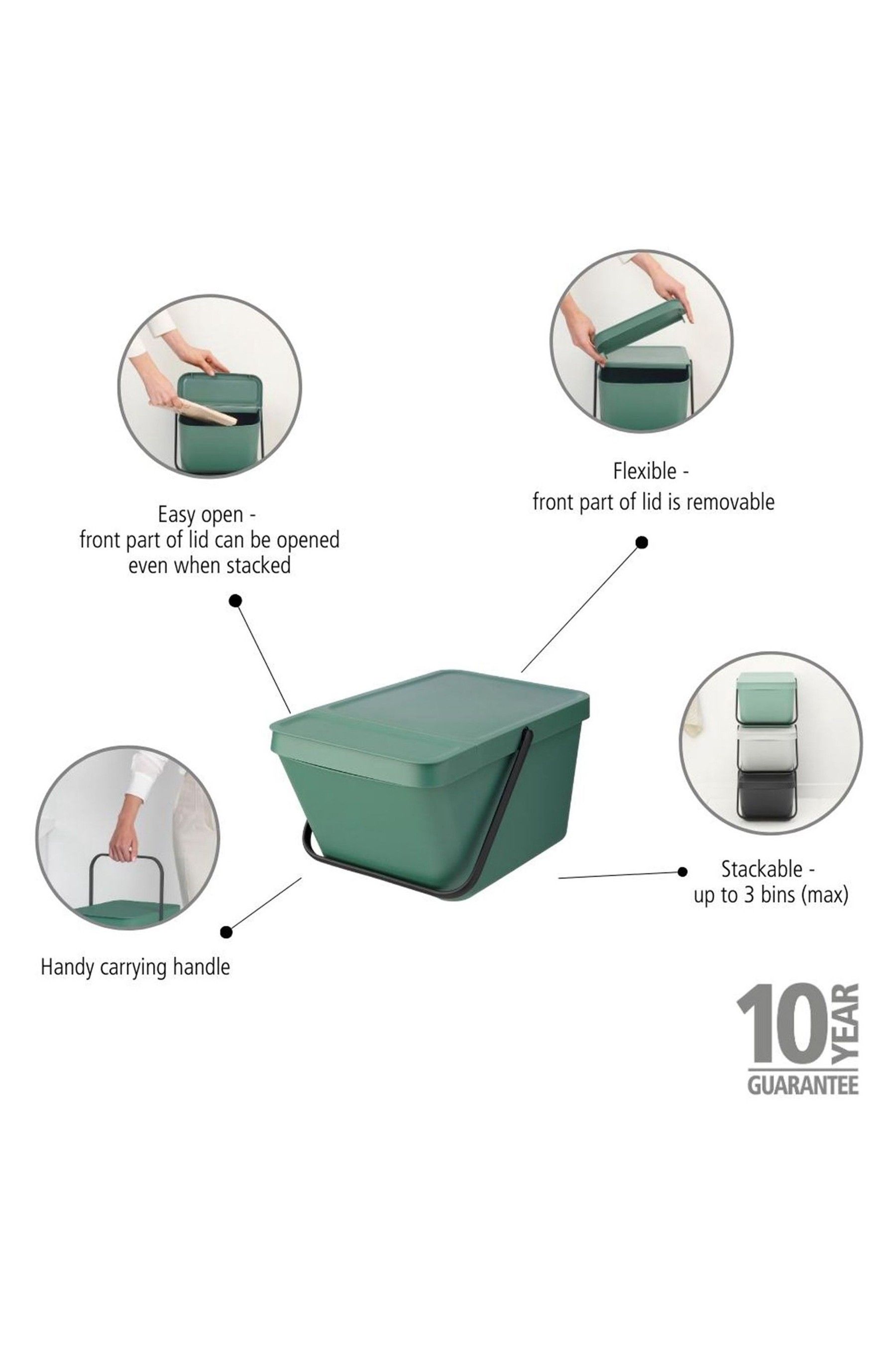 Buy Brabantia Green Stackable Sort & Go Bin from the Next UK online shop