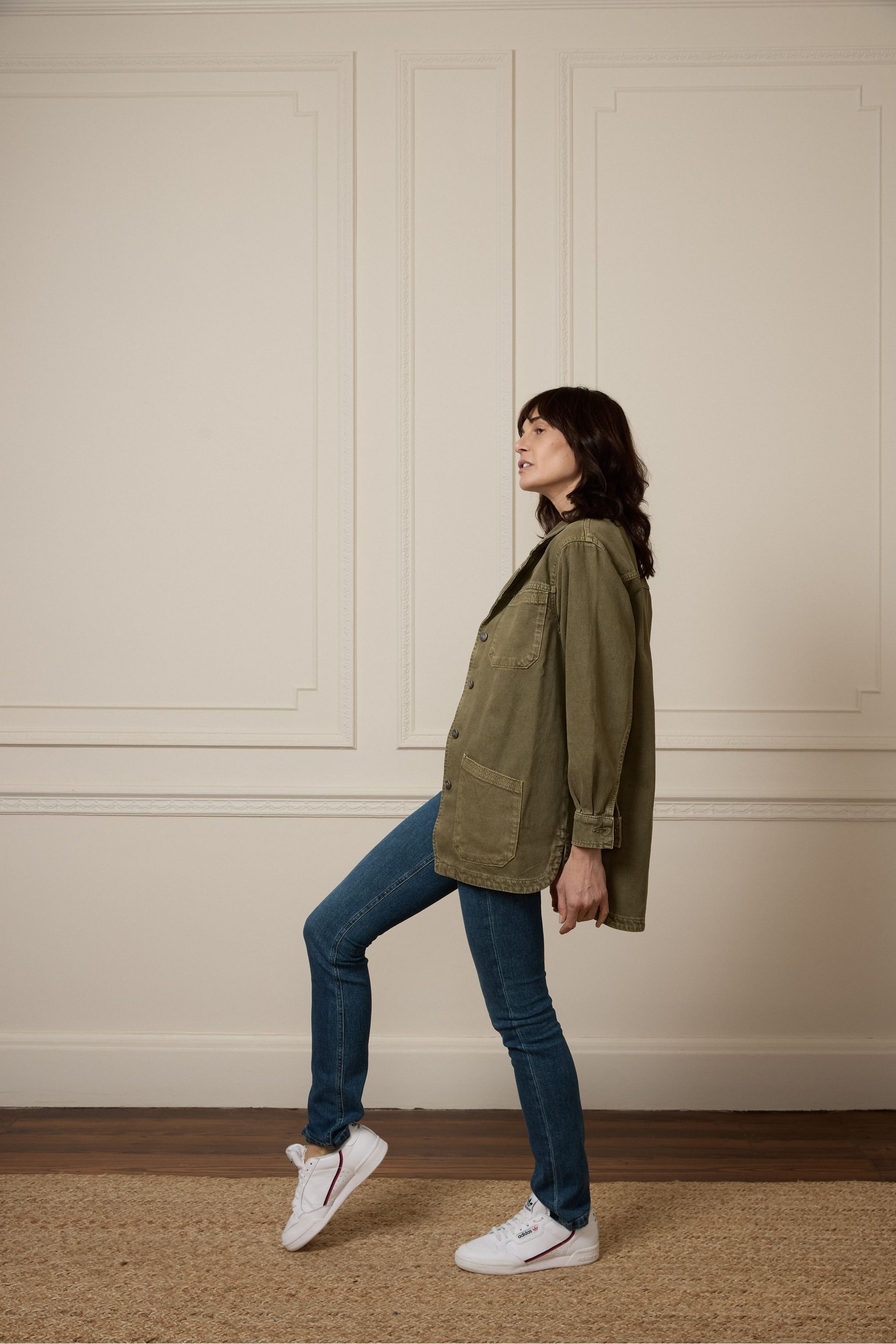 Buy DONNA IDA Special Agent Venter Relaxed Mid Length Khaki Jacket from ...