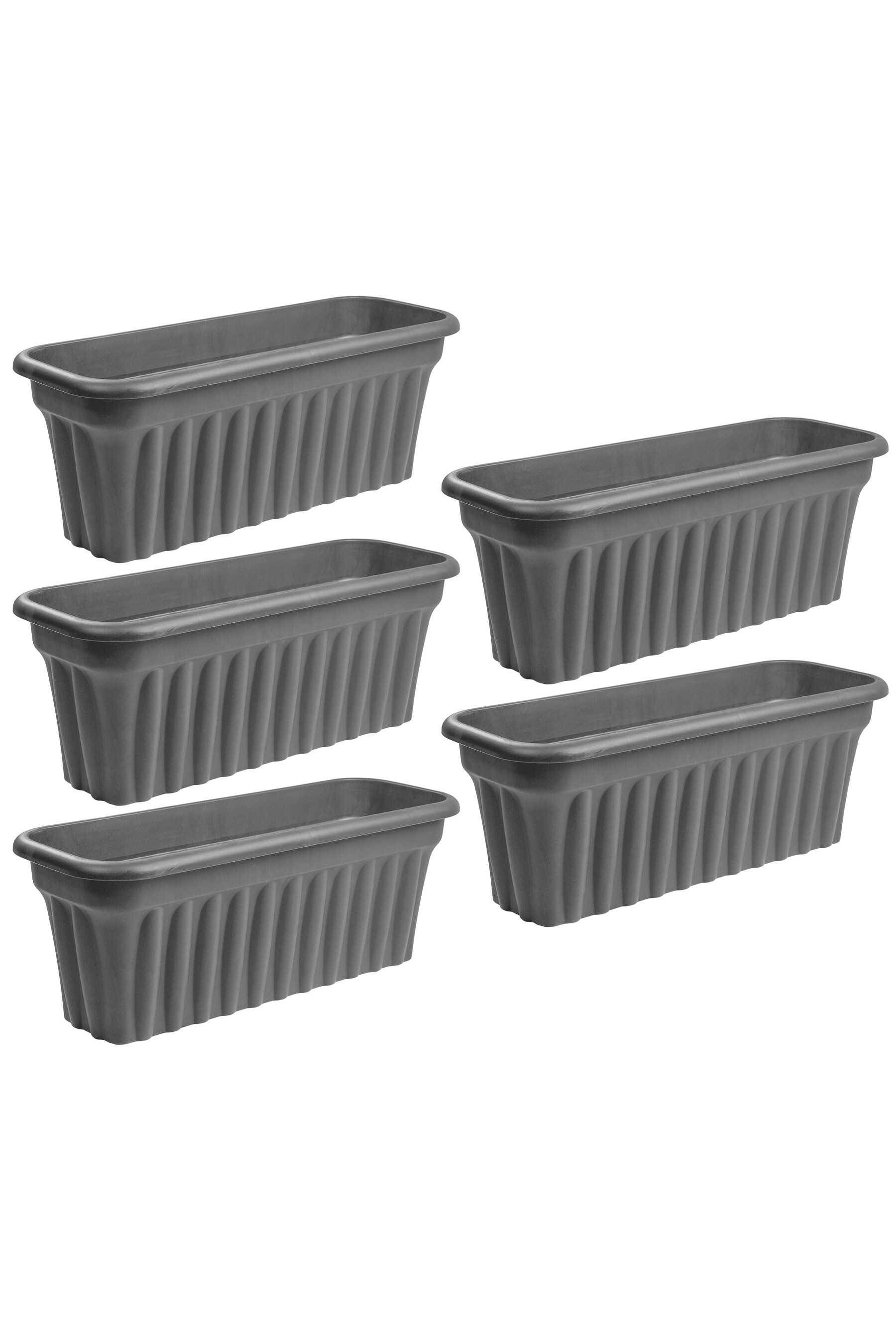 Buy Wham Set of 5 Black Garden Vista 80cm Black Plastic Troughs from ...