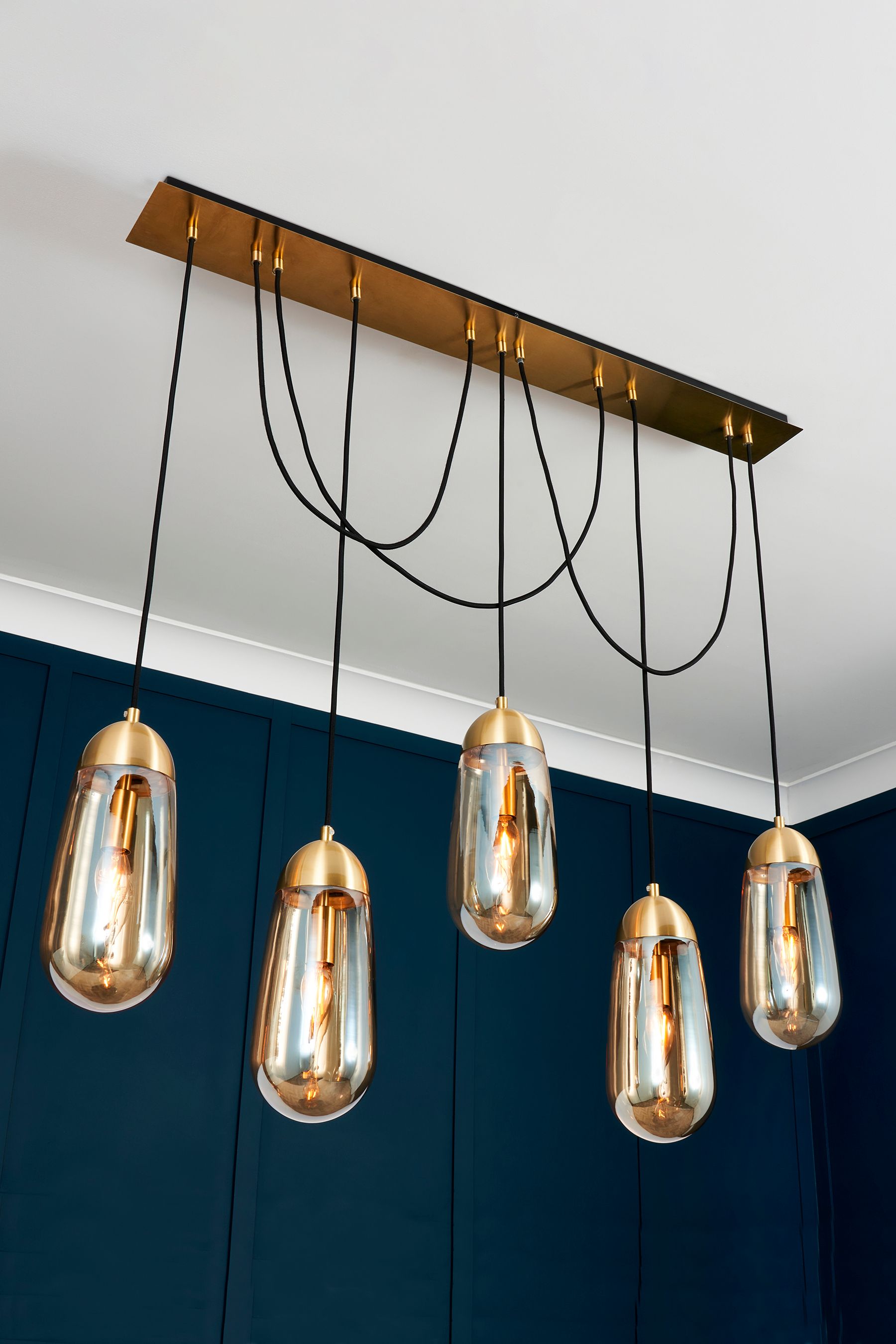 Buy Visconte by BHS Brass Bacoli 5 Light Diner Bar Ceiling Light ...