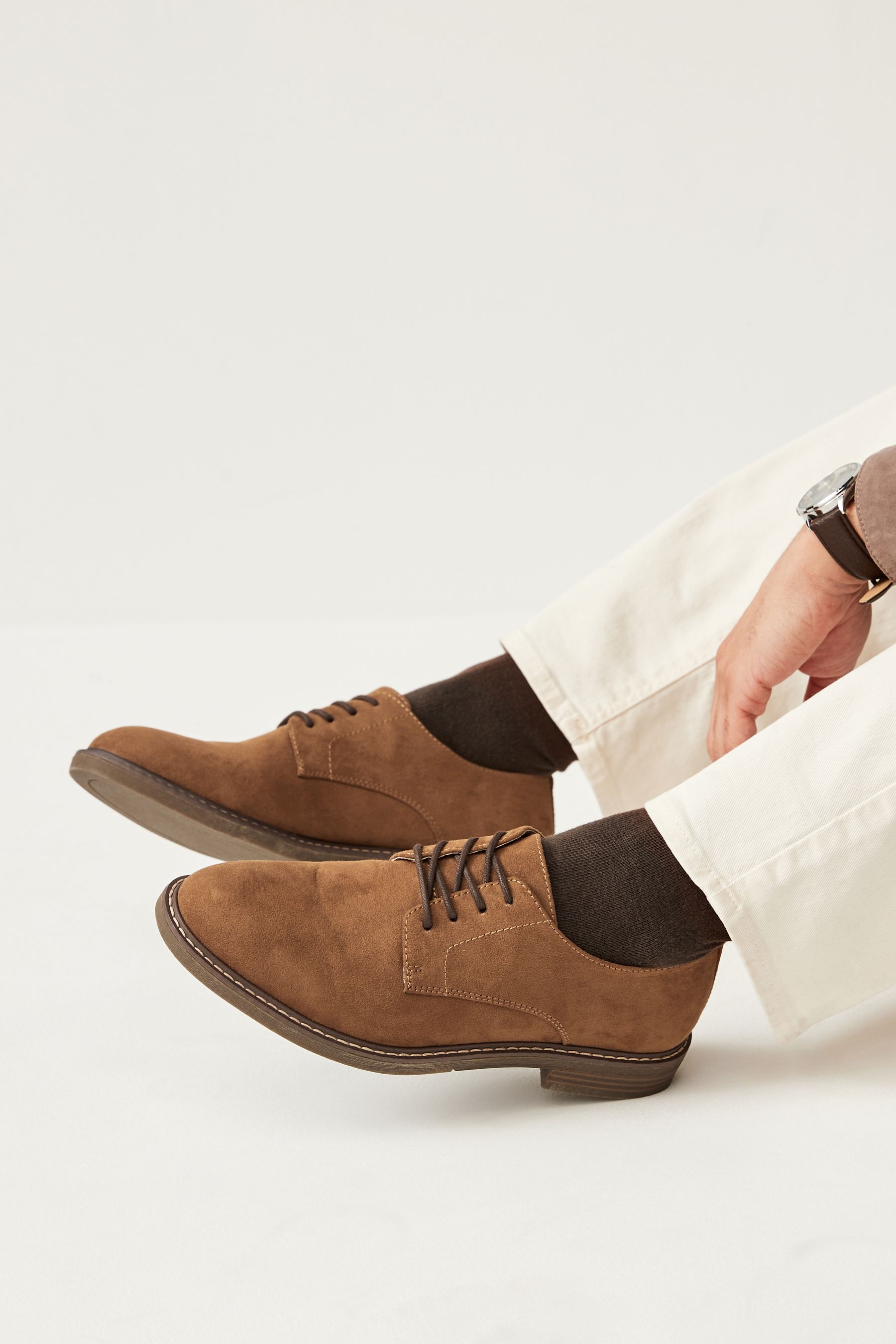 Buy Tan Brown Suedette Derby Shoes from Next Australia