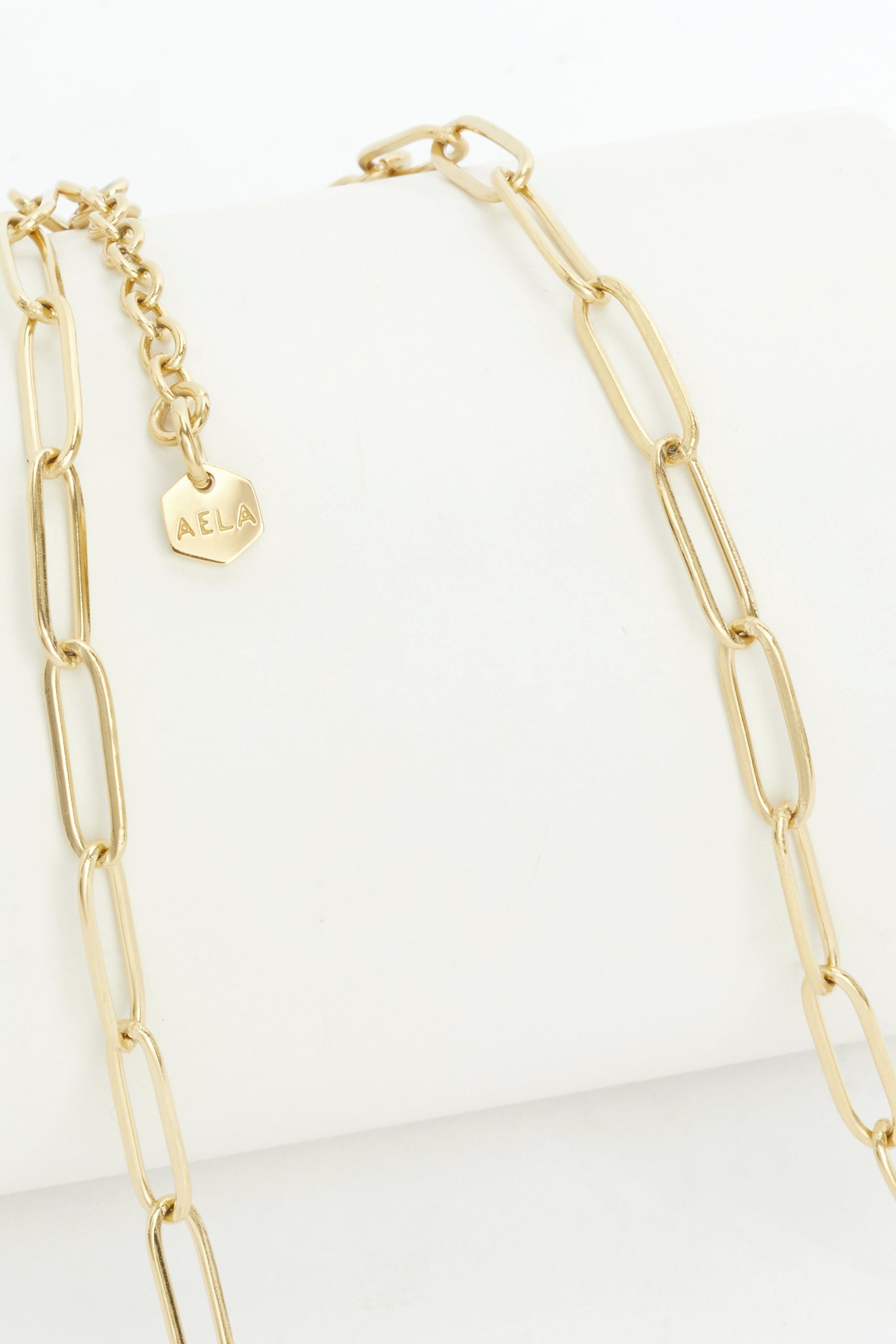 Buy Aela Gold Plated Stainless Steel Open Link Necklace from the Next ...