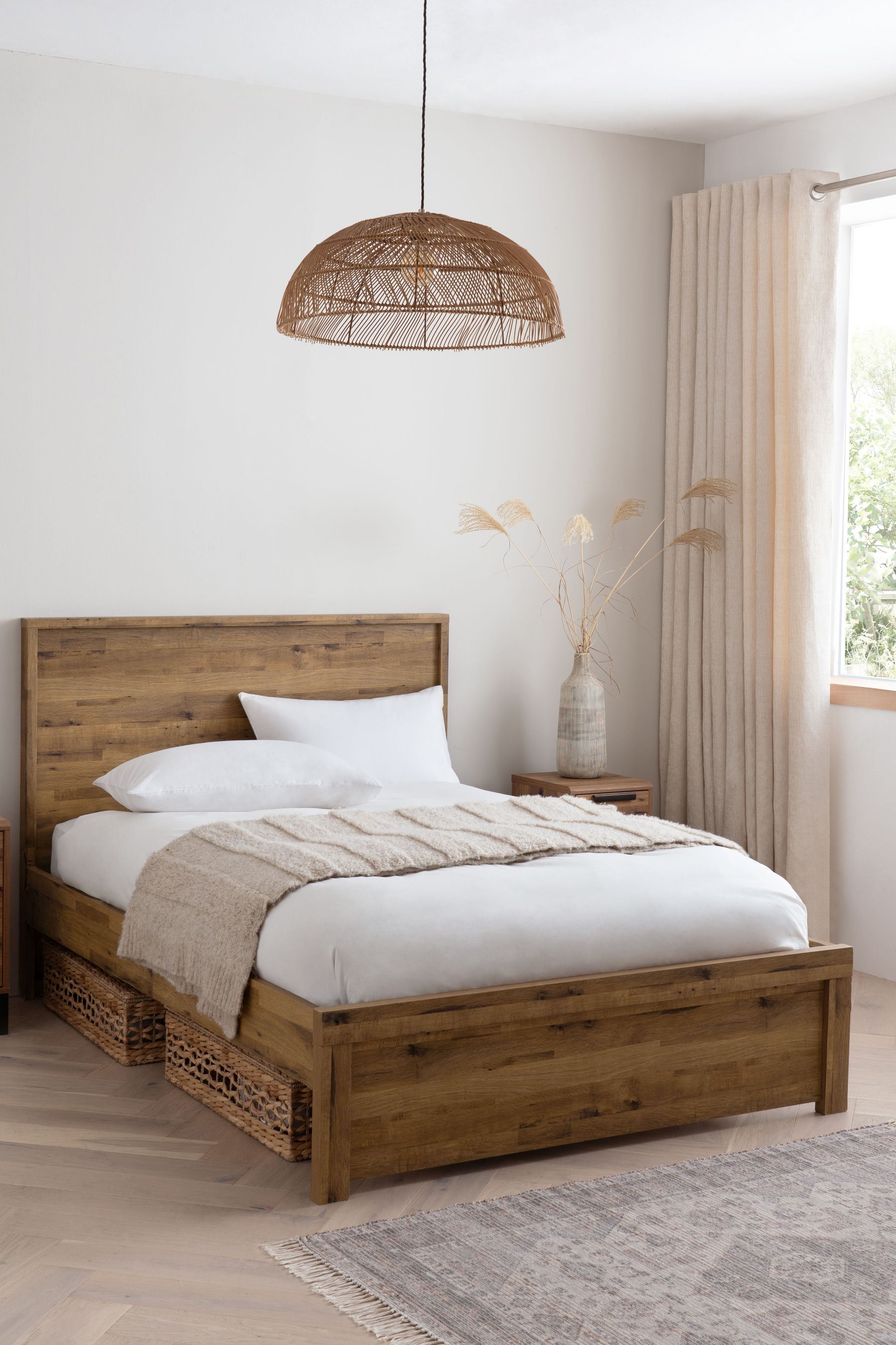 Buy Oak Effect Bronx Wooden Bed Frame from the Next UK online shop