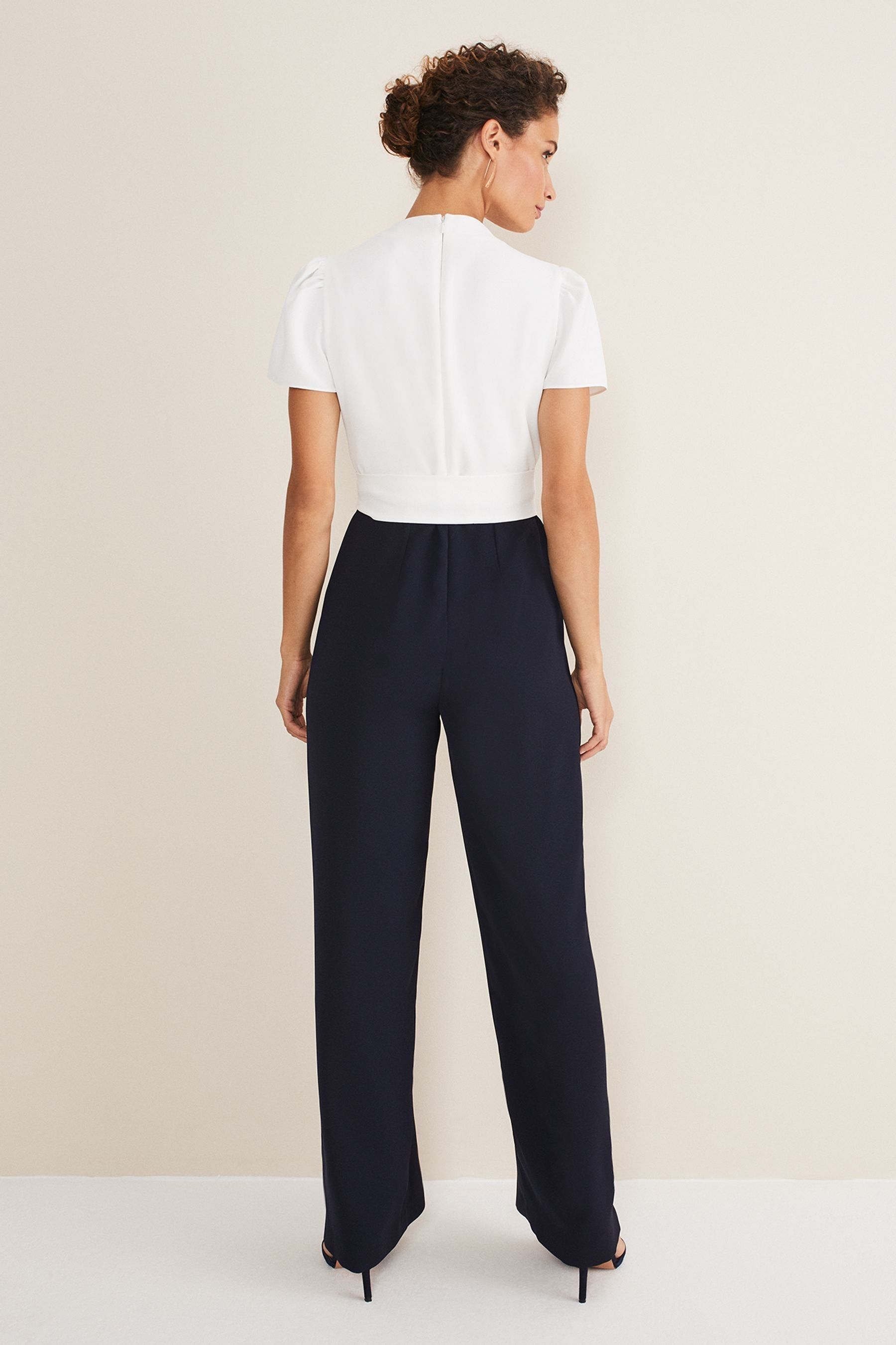 Buy Phase Eight Blue/White Wide Leg Eloise Jumpsuit from Next Qatar