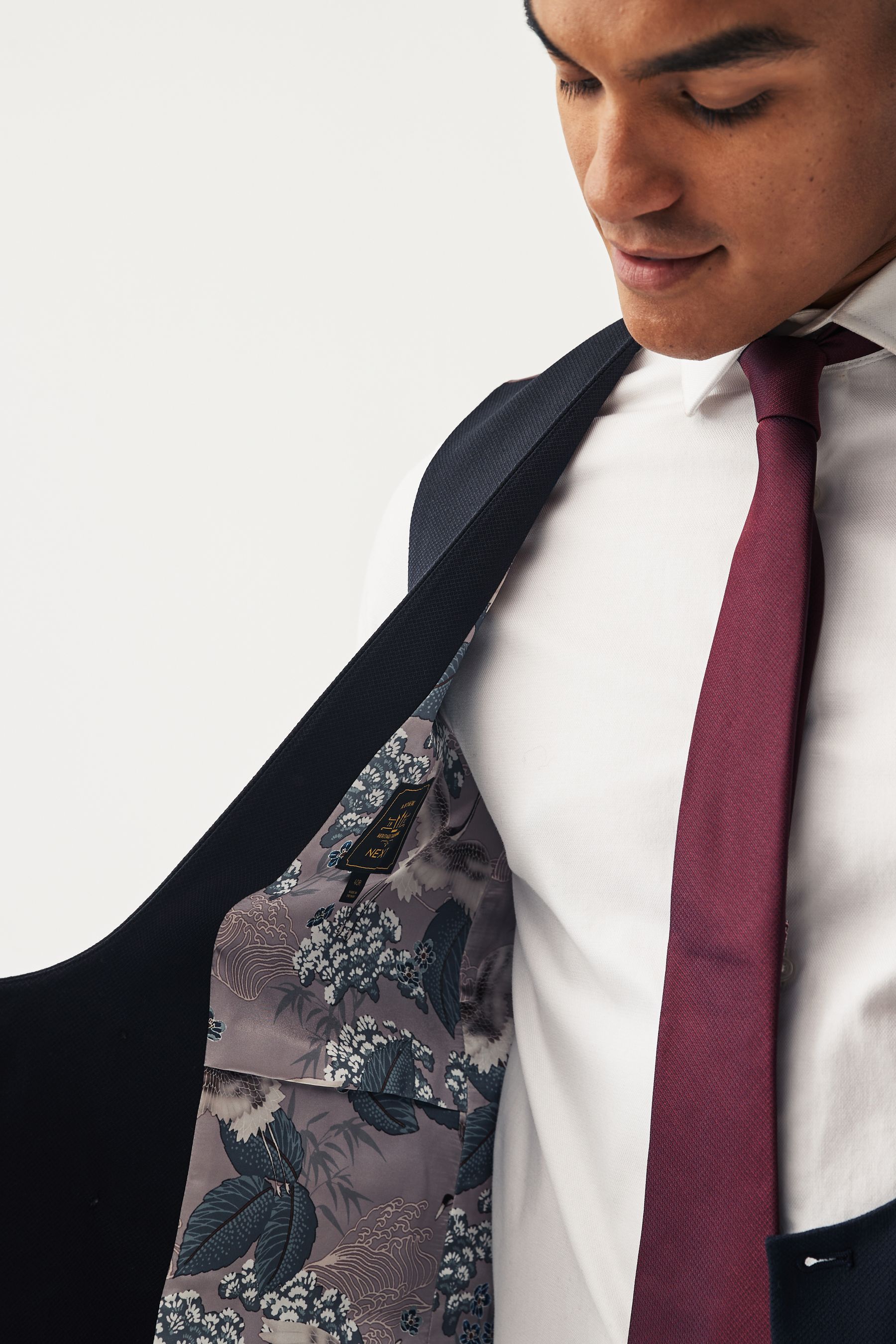 Buy Blue Trimmed Check Suit Waistcoat from the Next UK online shop