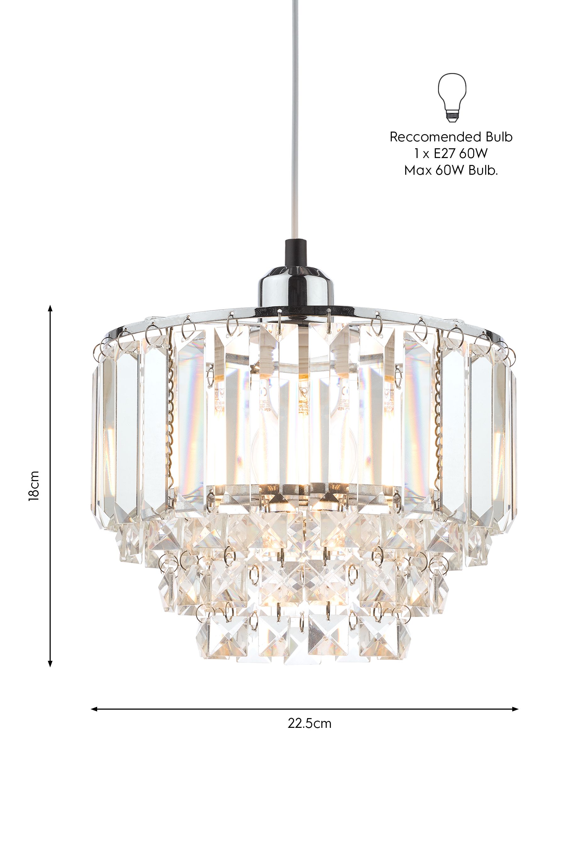 Buy Laura Ashley Chrome Vienna Easy Fit Shade Ceiling Light from Next ...