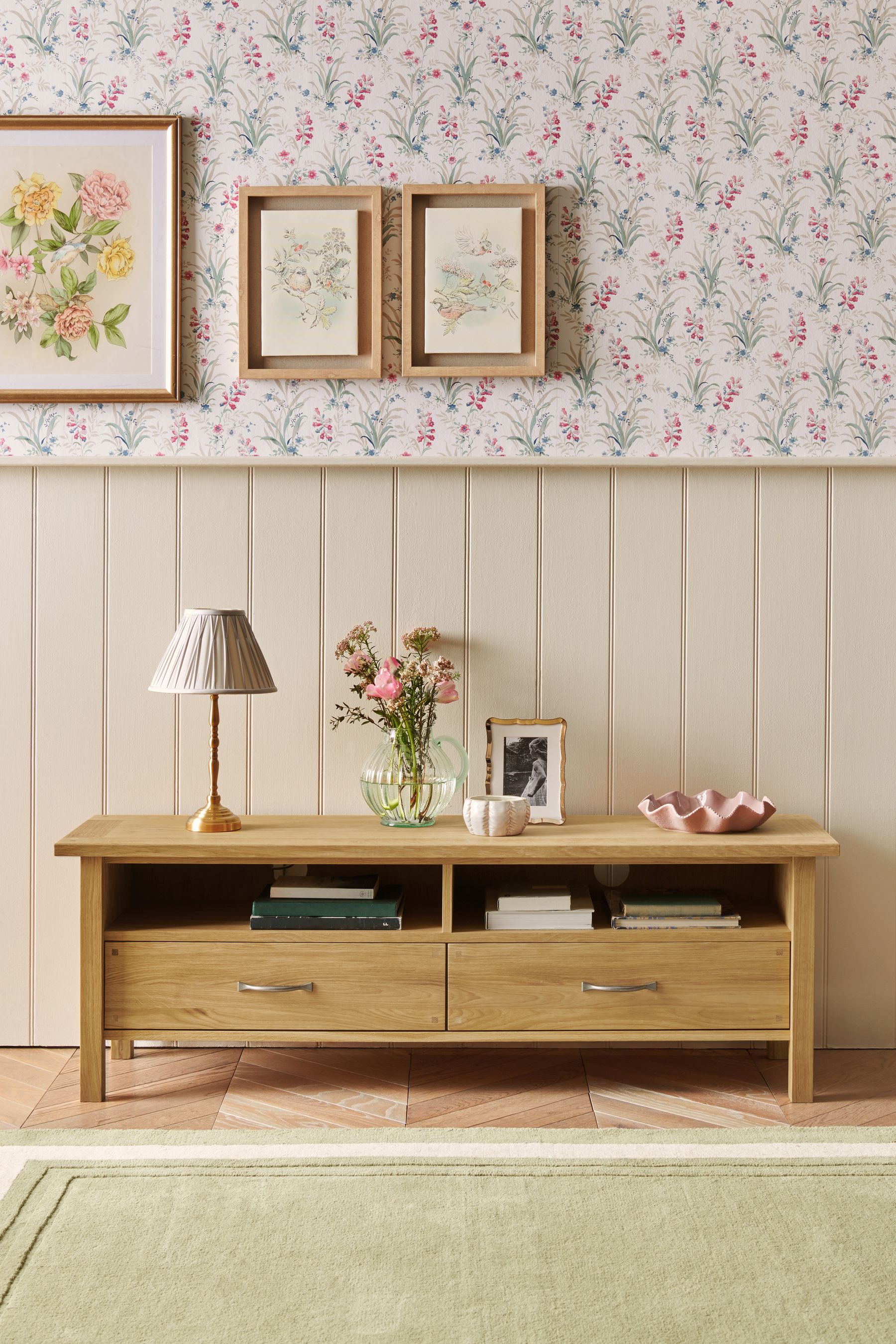 Buy Laura Ashley Oak Milton 2 Drawer TV Unit from the Next UK online shop