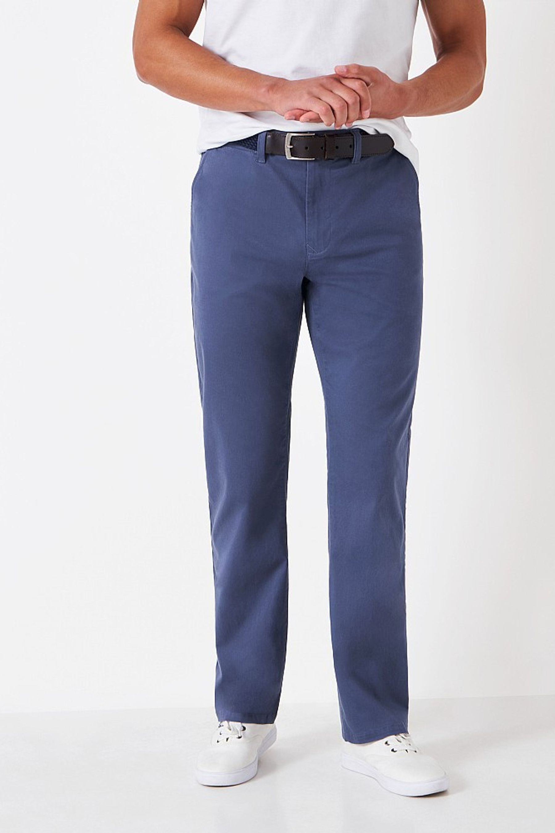 Buy Crew Clothing Dark Blue Straight Chinos from the Next UK online shop