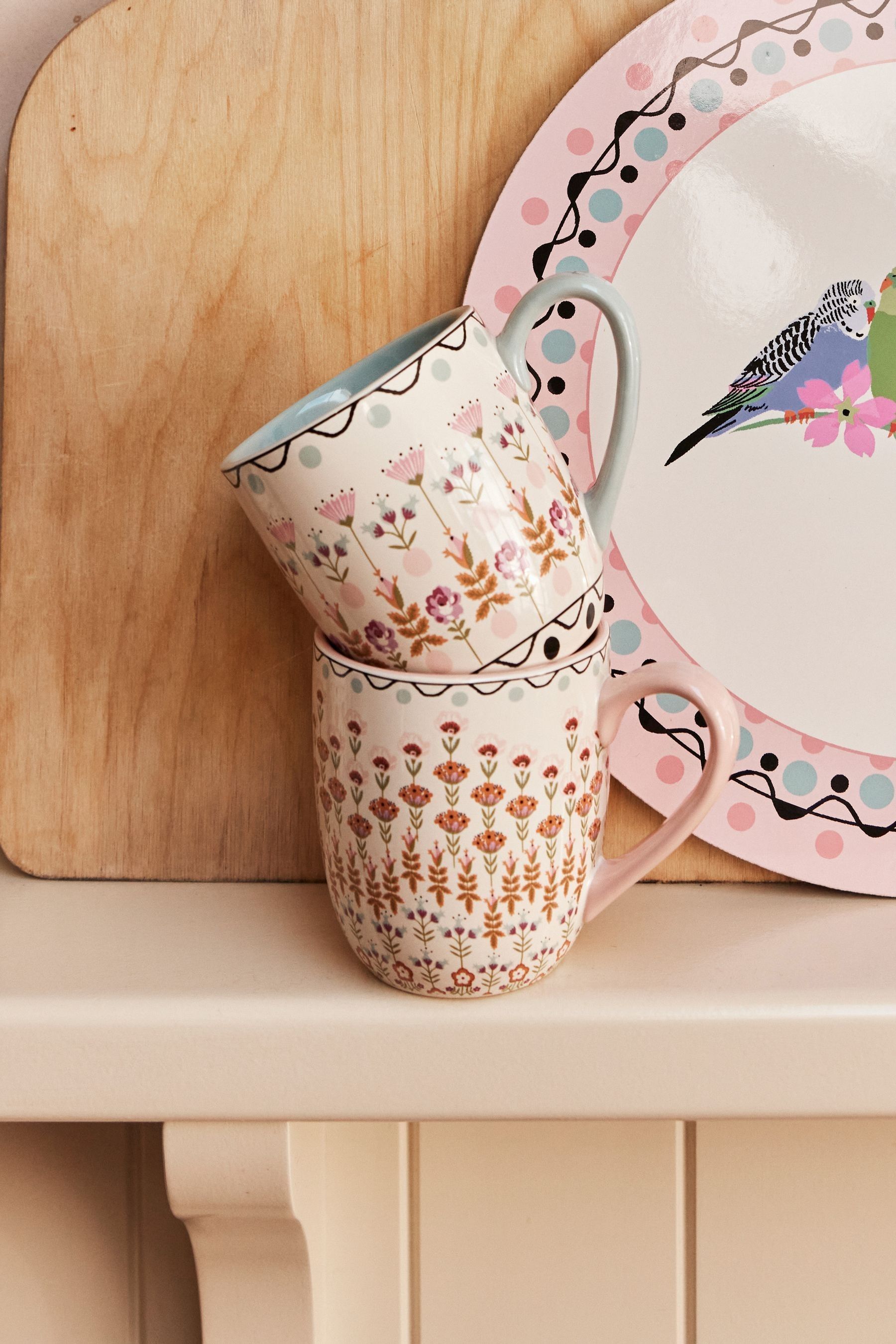 Buy Cath Kidston Set of 4 Blue Breakfast Mugs from the Next UK online shop