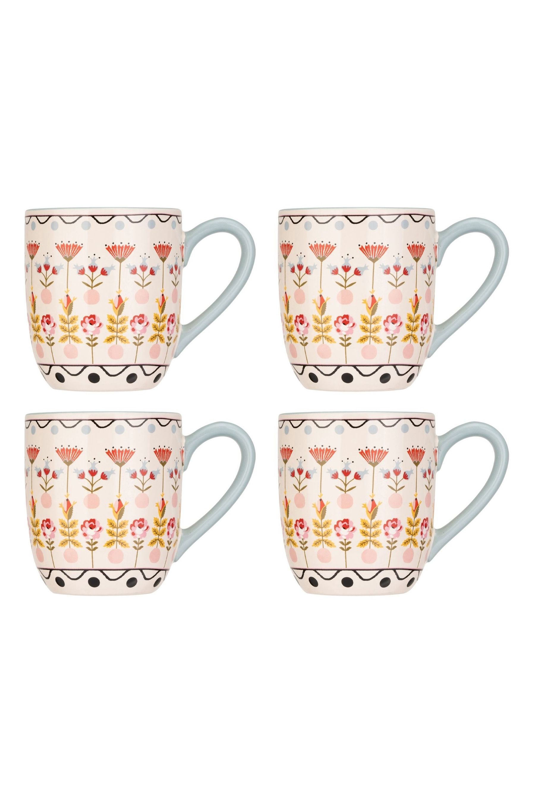 Buy Cath Kidston Set of 4 Blue Breakfast Mugs from the Next UK online shop