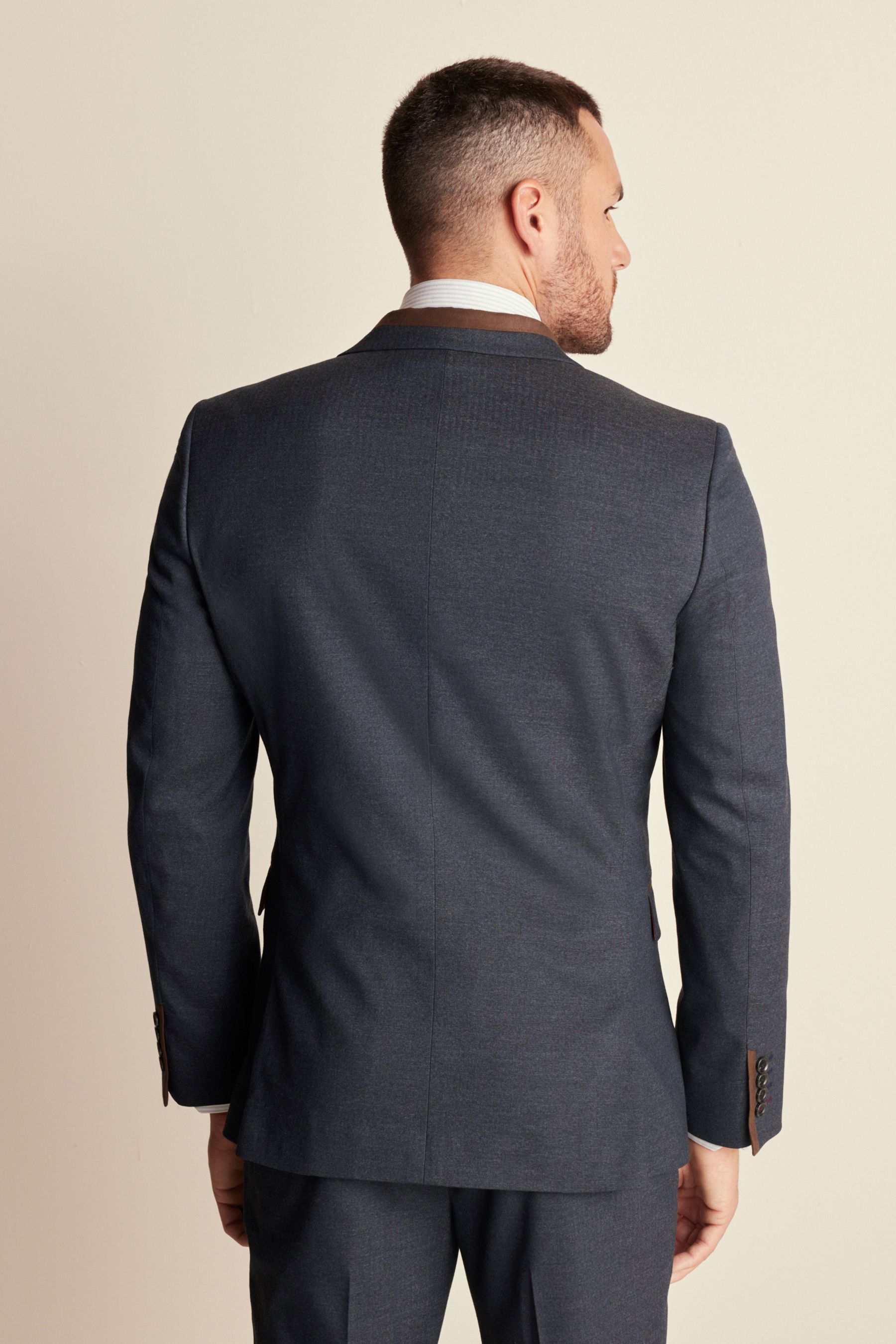 Buy Navy Slim Tailored Herringbone Suit Jacket from the Next UK online shop