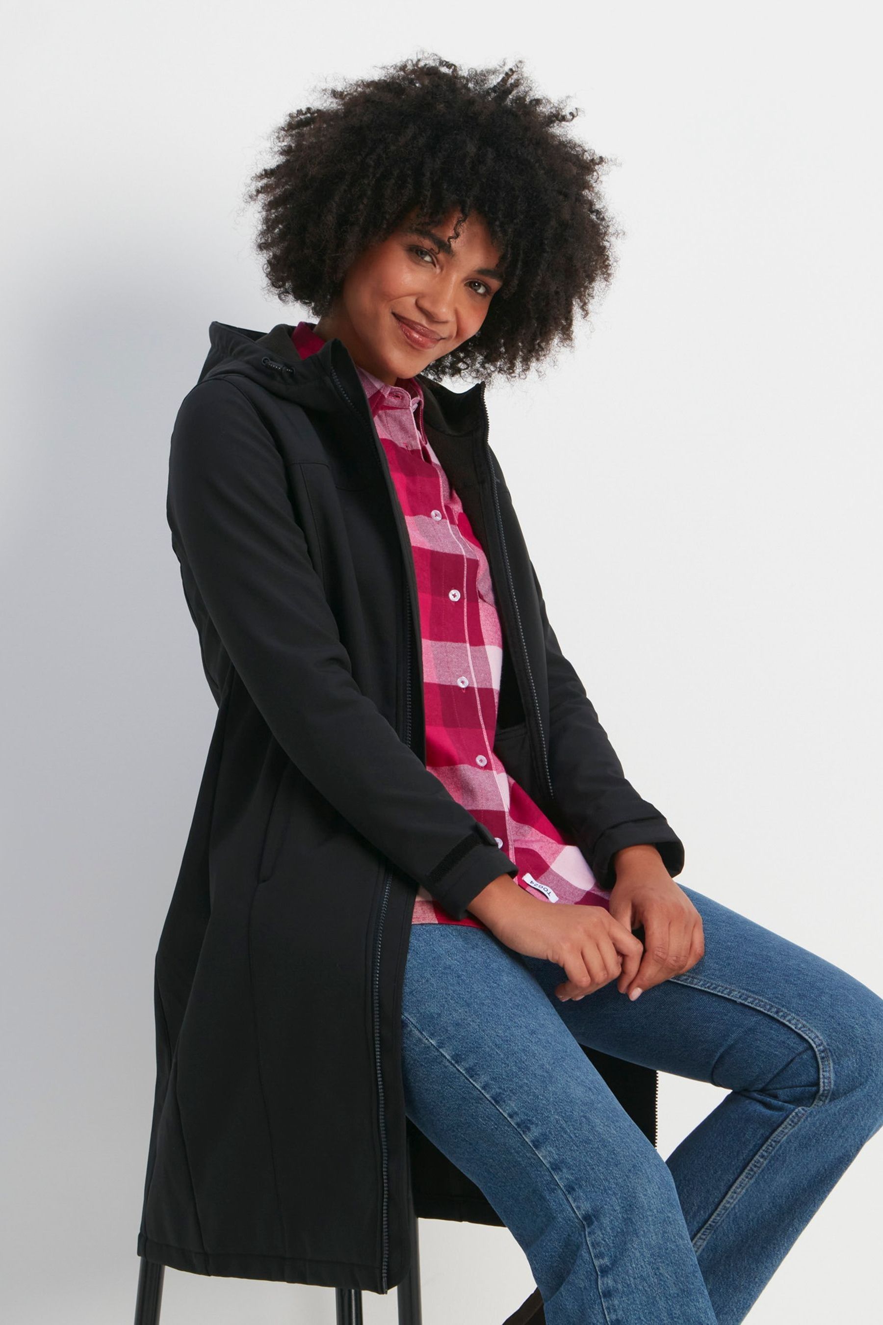 Buy Tog 24 Black Marina Extra Long Softshell Jacket from the Next UK ...