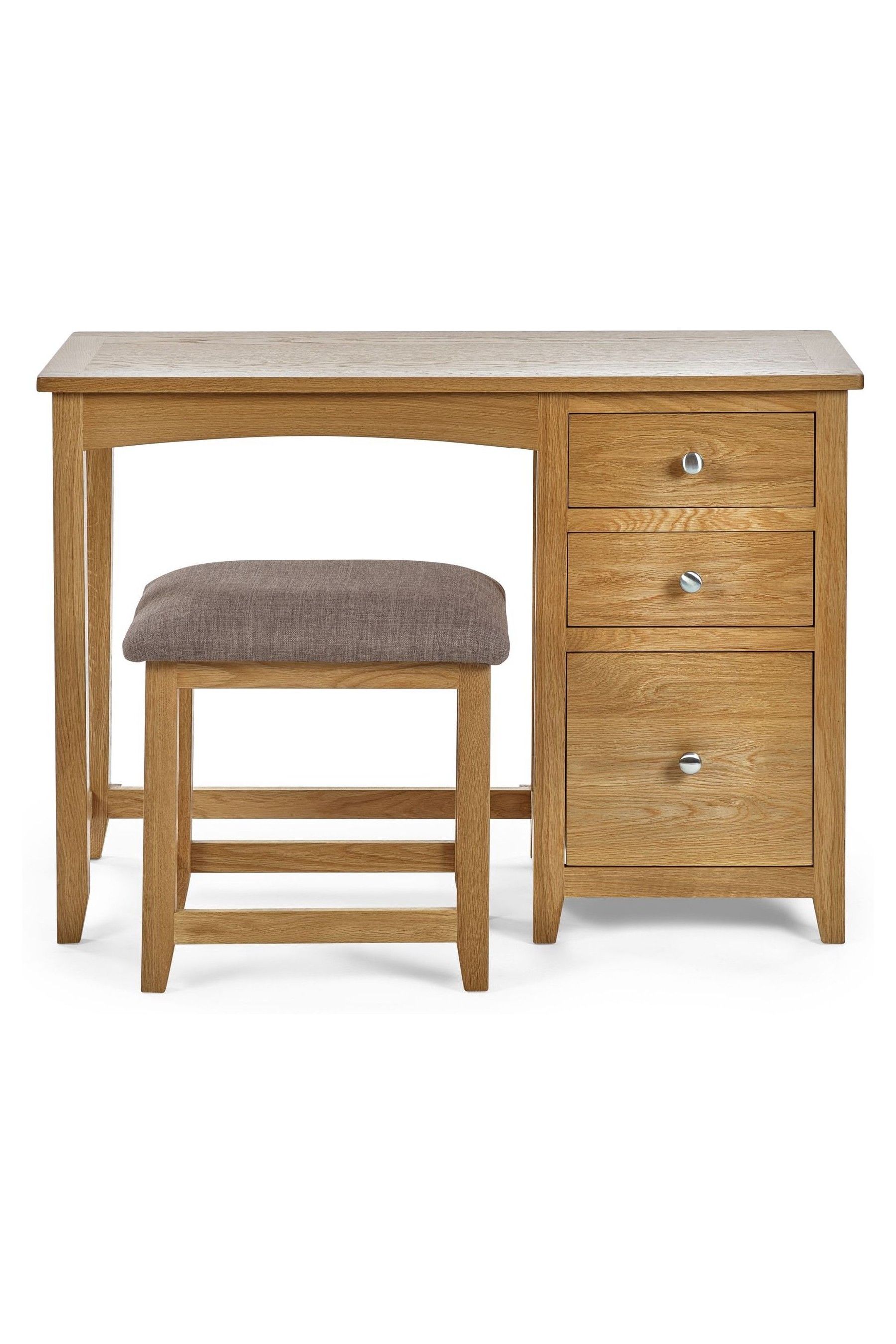 Buy Julian Bowen Oak Mallory Single Ped Dressing Table Stool from the ...