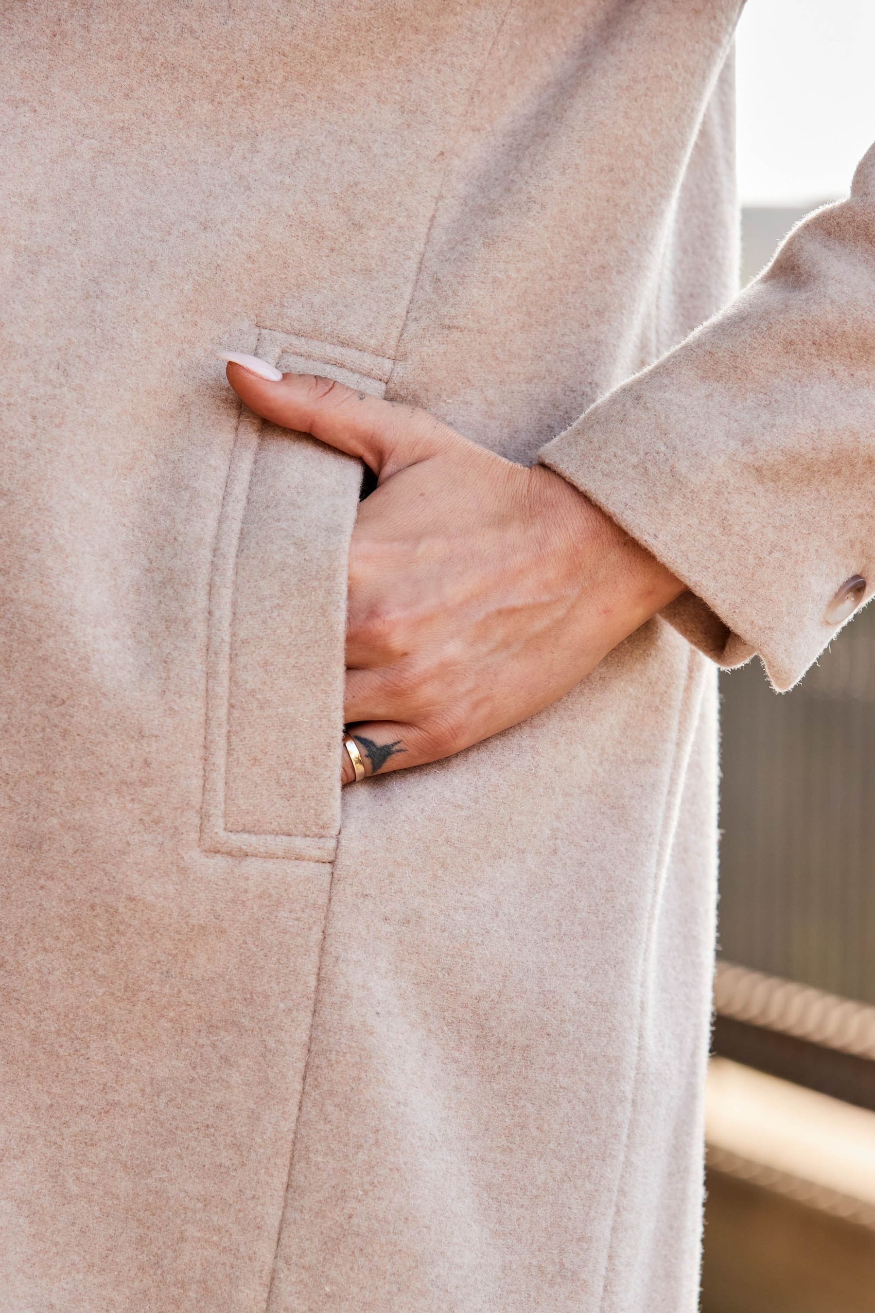 Buy Sosandar Natural Premium Longline Wool Mix Coat from the Next UK ...