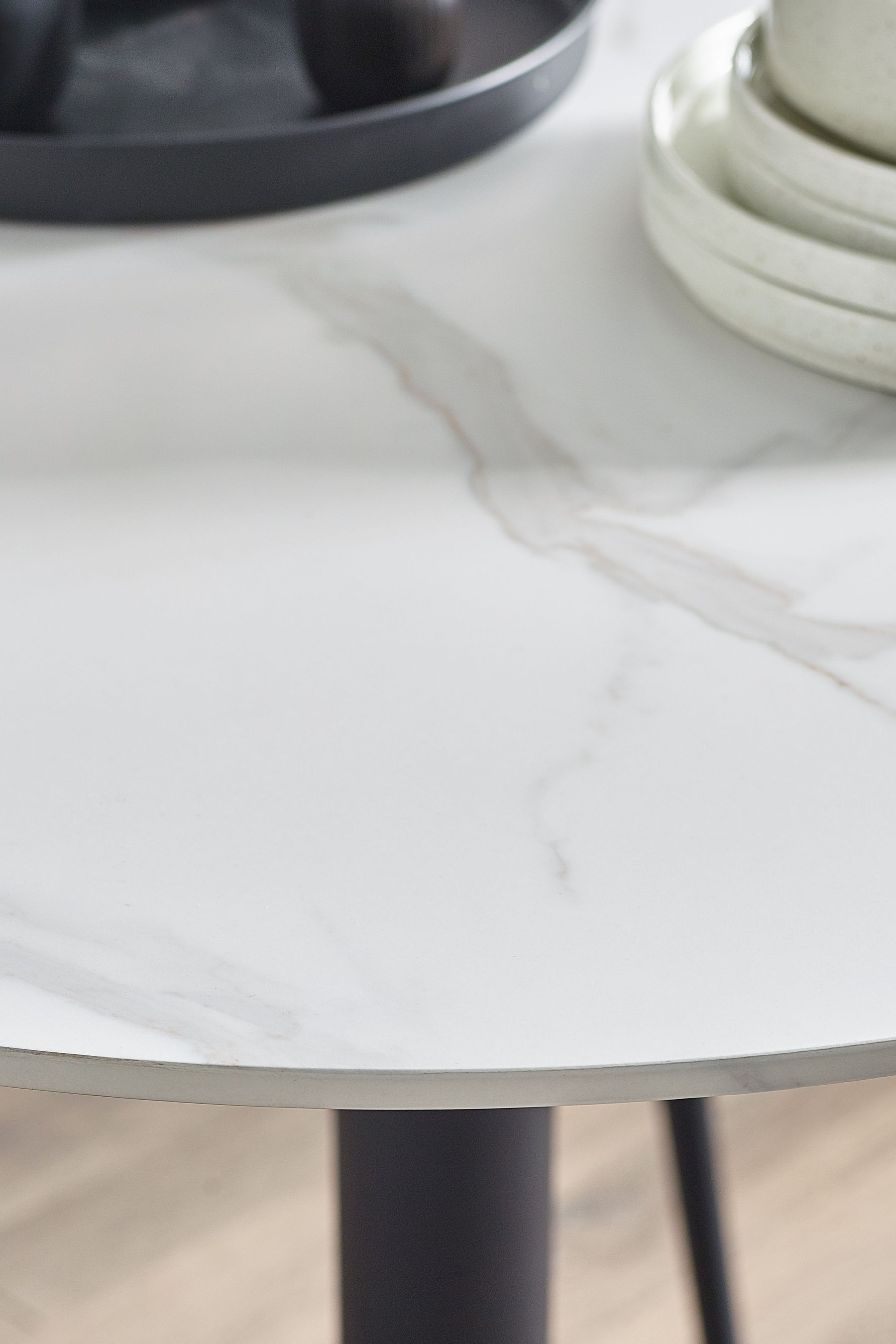 Buy Julian Bowen White Marble and Black Luca Round Table from the Next ...