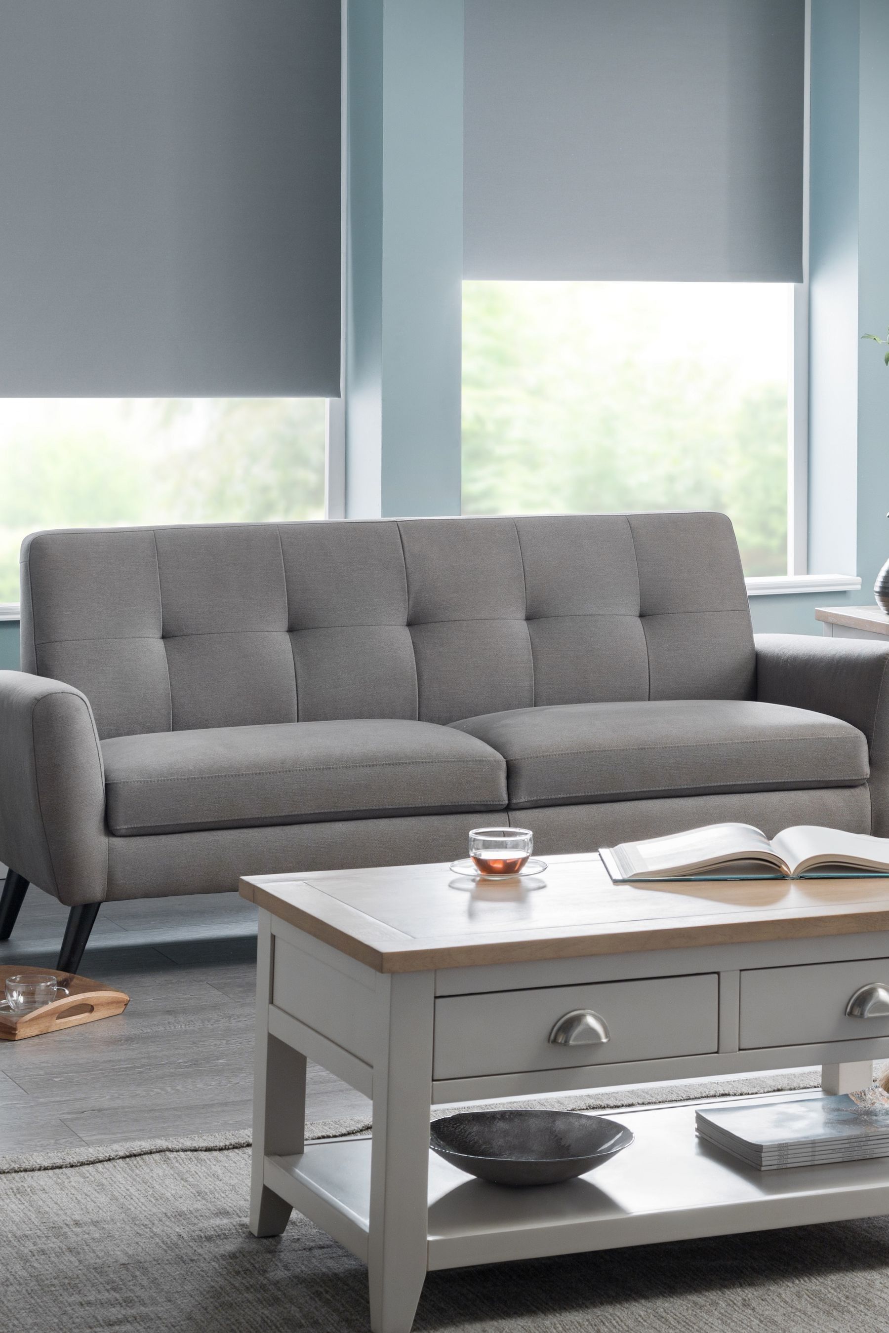 Buy Julian Bowen Grey Monza Compact Retro 3 Seater Sofa from the Next ...