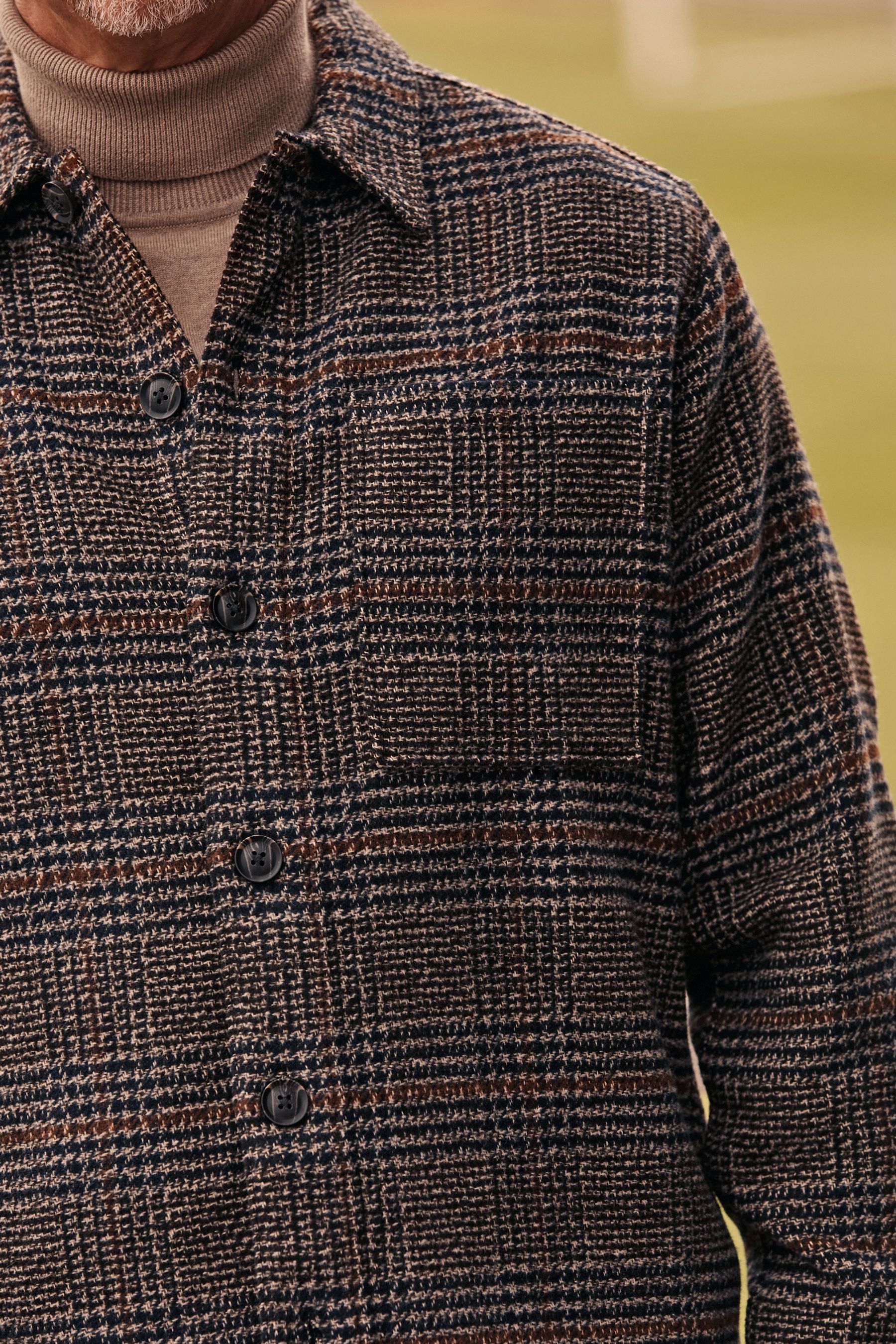 Buy Brown Check Shacket With Wool from Next Ireland