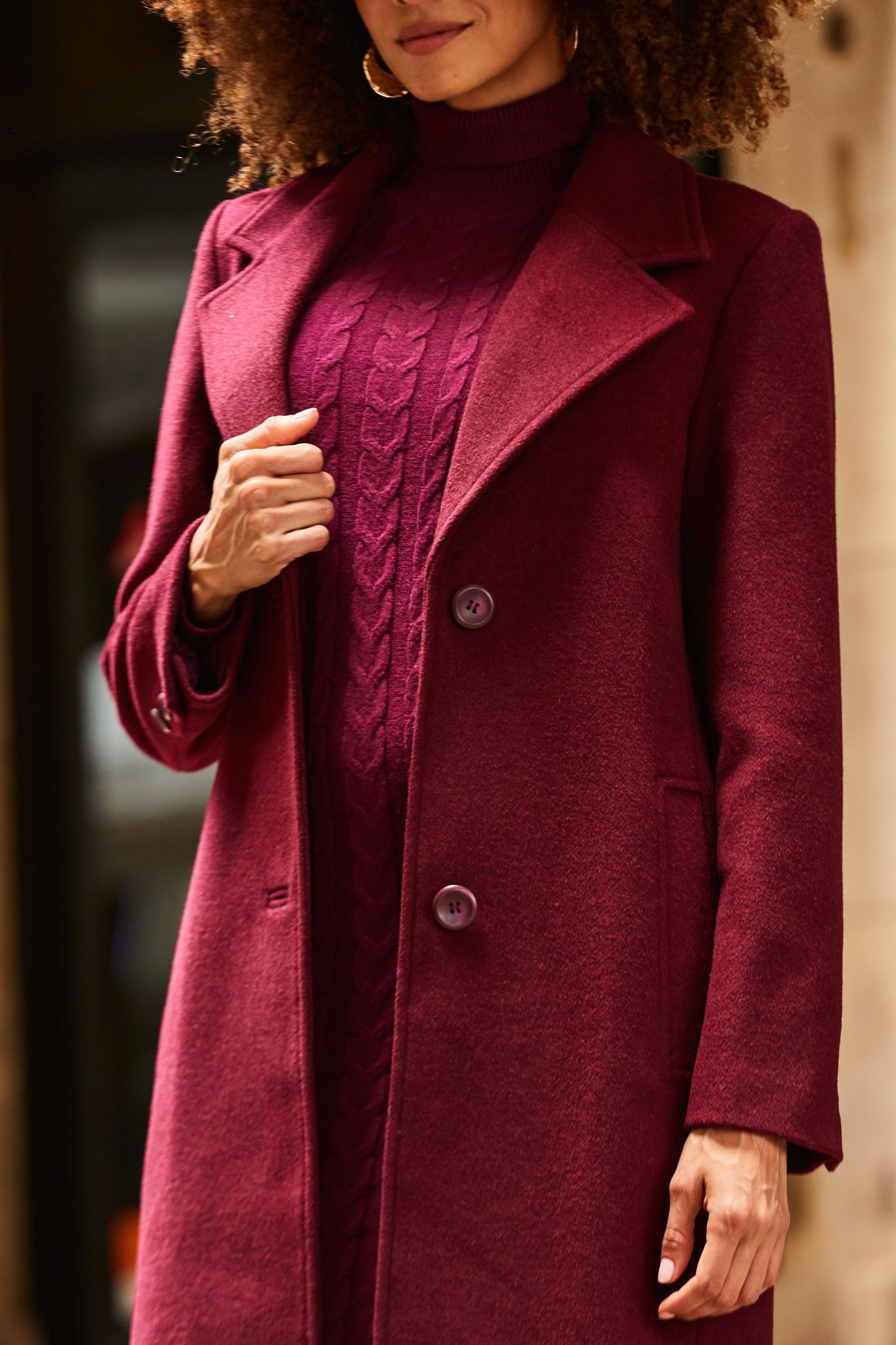 Buy Sosandar Red Premium Longline Wool Mix Coat from Next Ireland