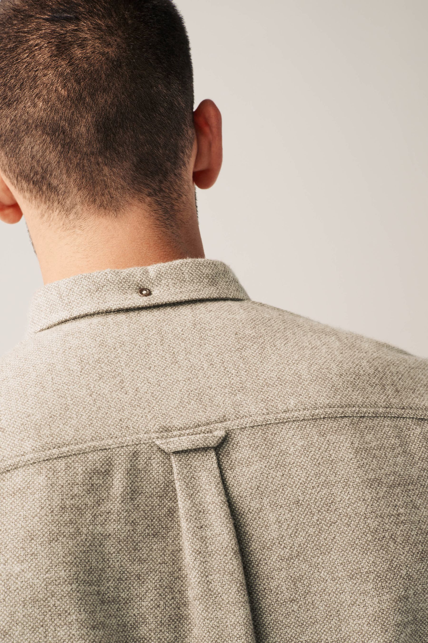 Buy Neutral Brushed Texture 100% Cotton Long Sleeve Shirt from Next Kuwait