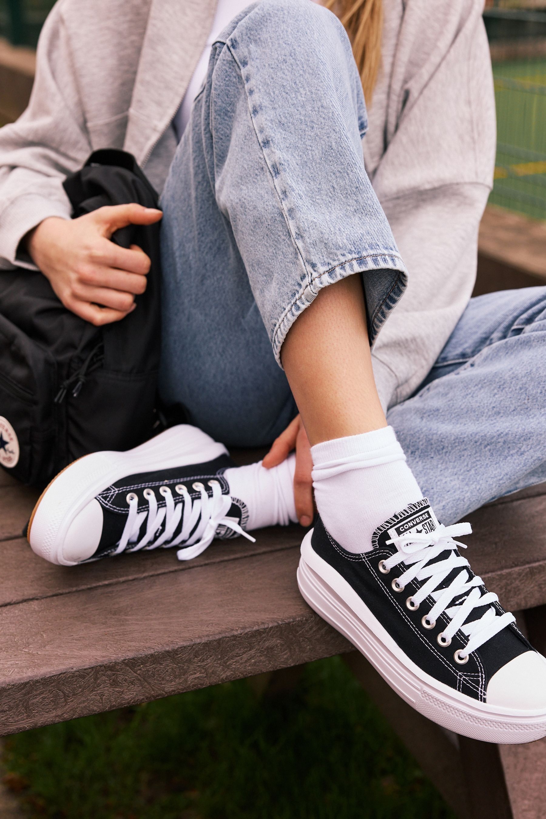 Buy Converse Black All Star Move Chuck Ox Platform Trainers from the ...