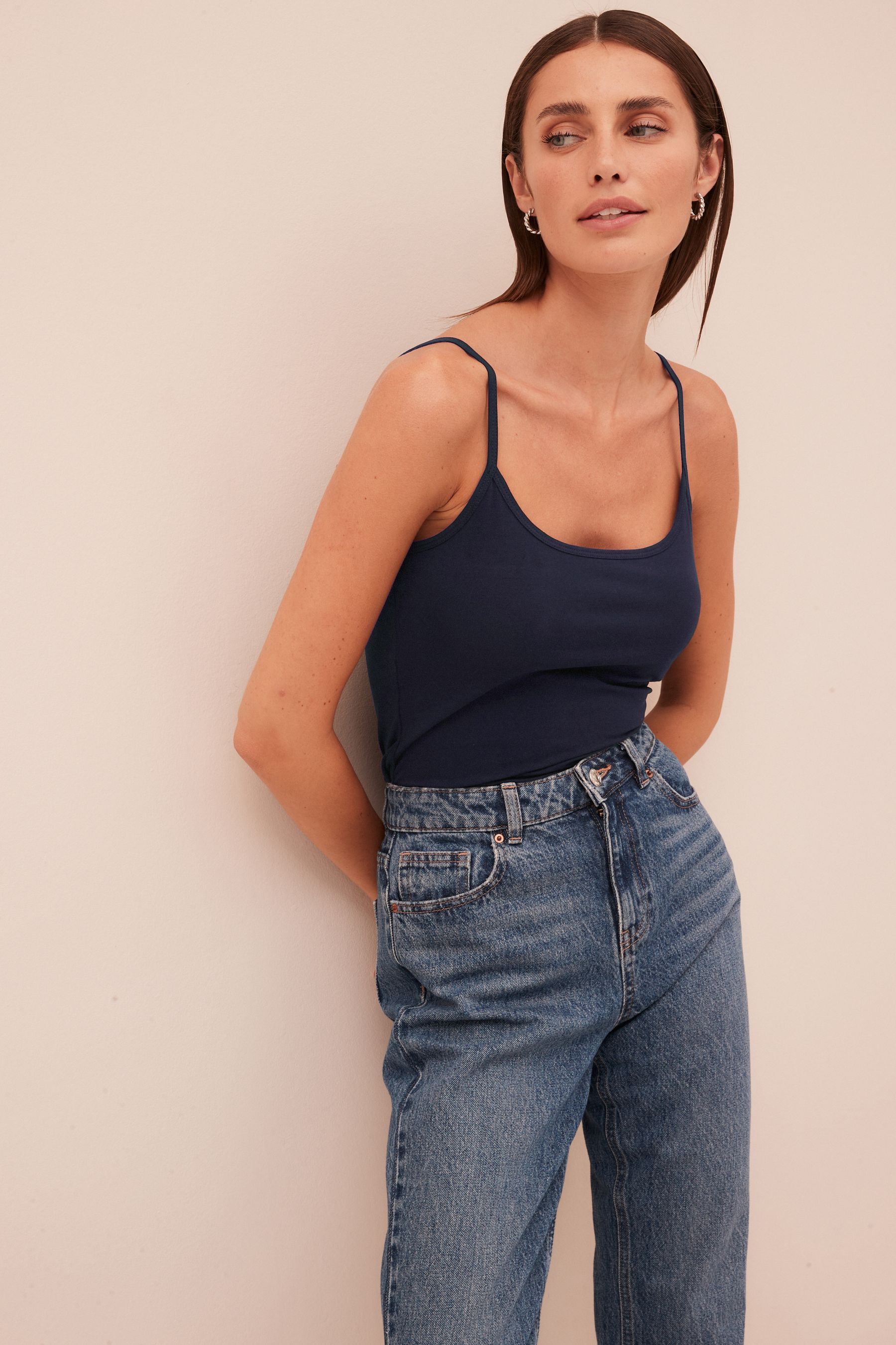Buy Navy Blue Thin Strap Vest from the Next UK online shop