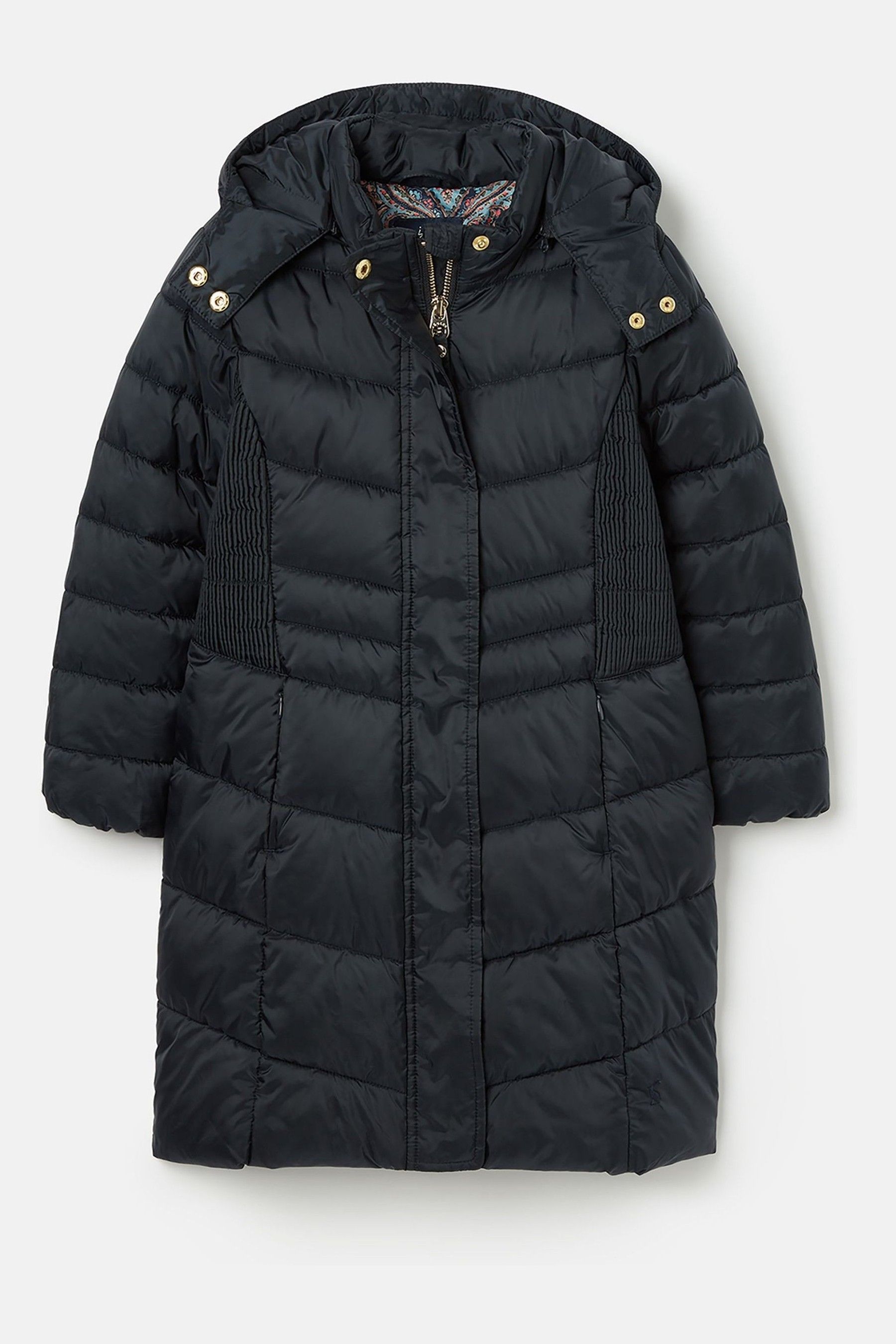 Buy Joules Girls' Pembury Navy Blue Showerproof Padded Coat with Hood ...