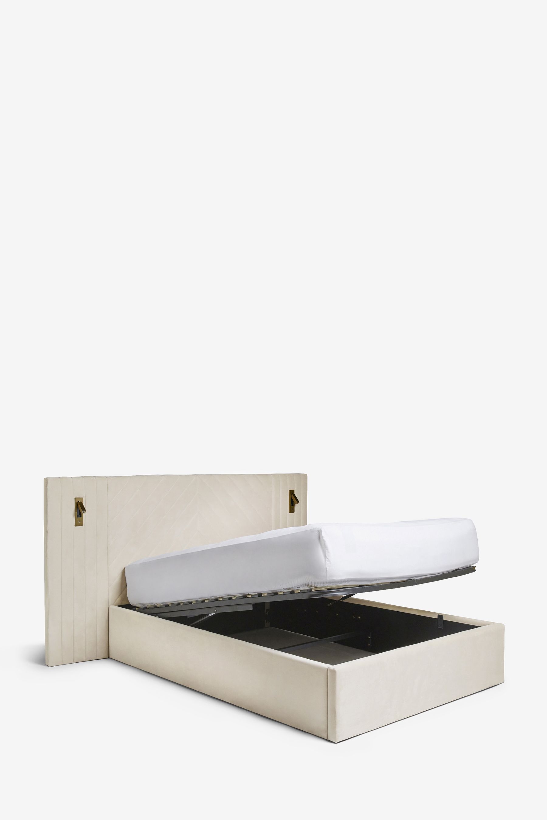 Buy Soft Velvet Natural Pebble Valencia Upholstered Hotel Bed Frame ...