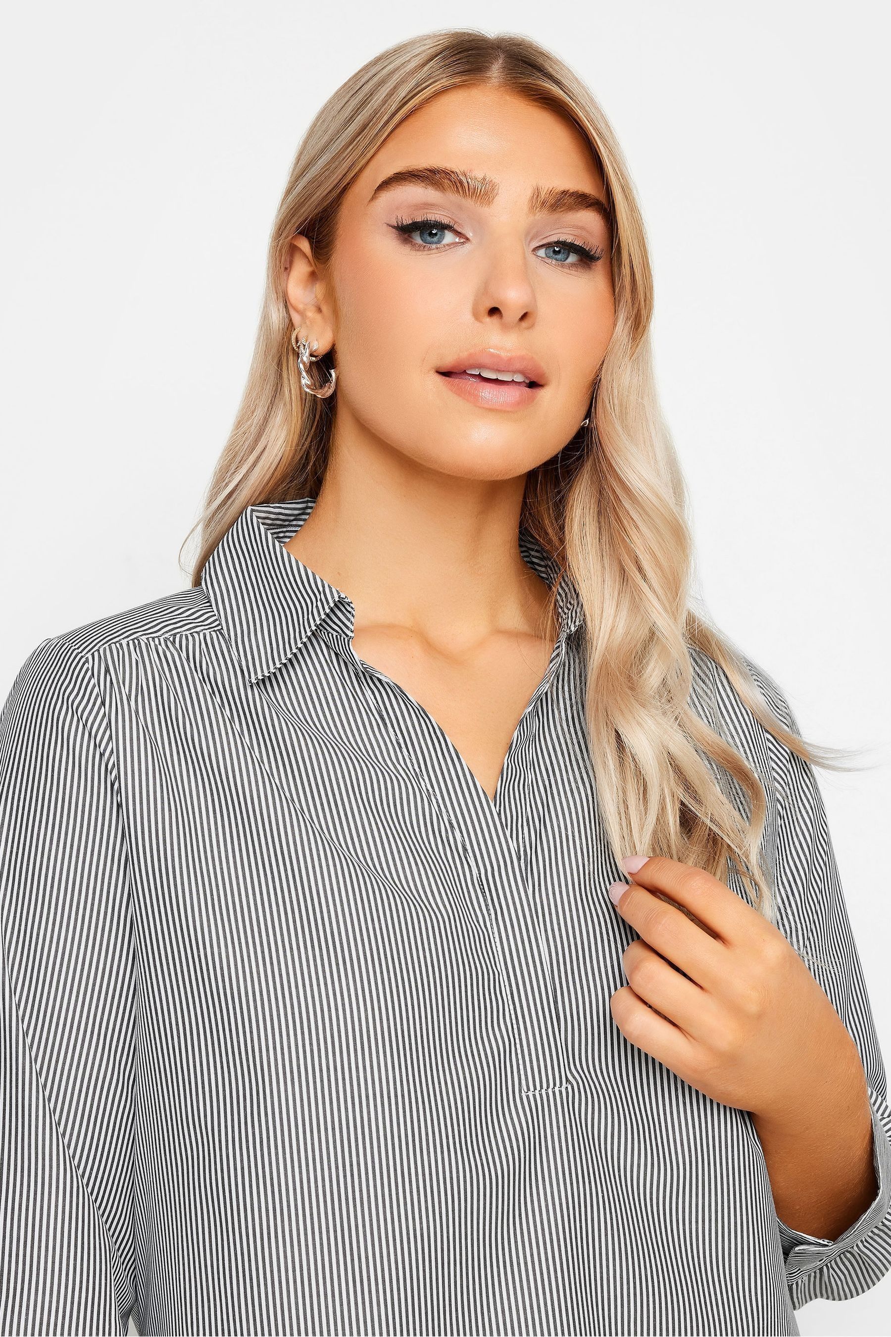Buy M&Co Blue Petite Stripe Blouses from the Next UK online shop