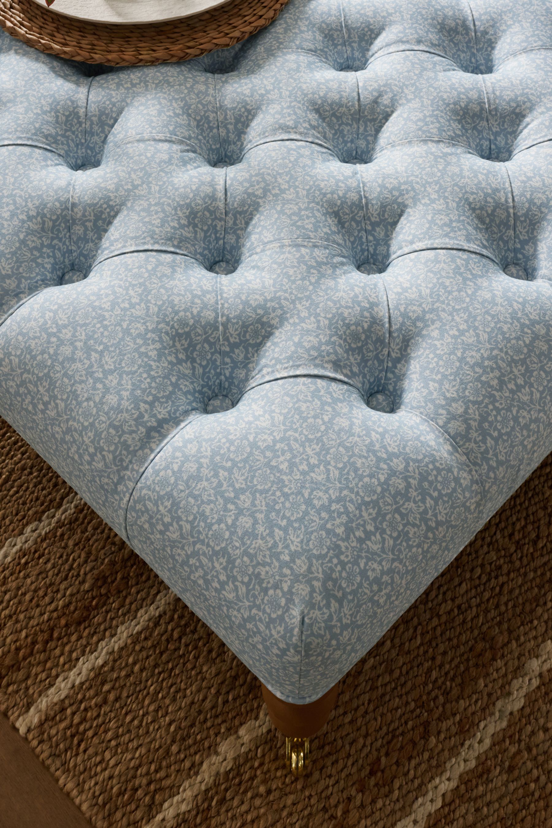 Buy Laura Ashley Sweet Allysum Pale Seaspray Blue Ropsley Footstool ...
