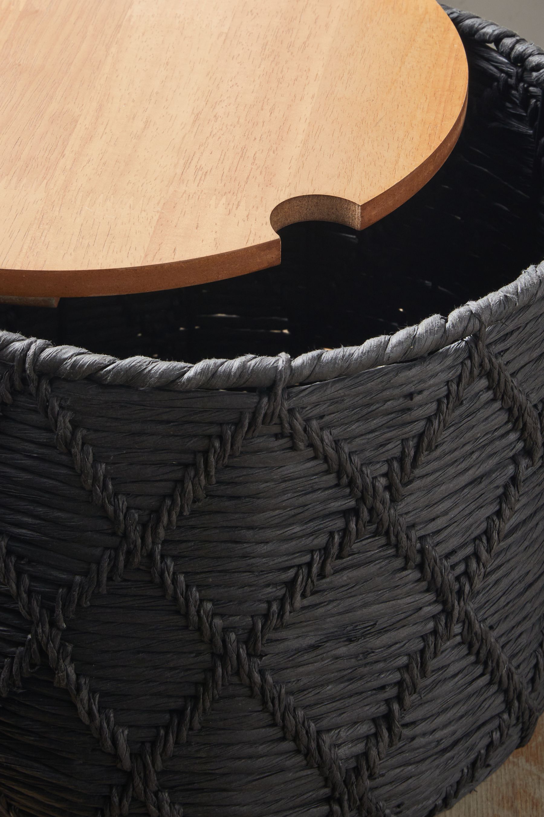 Buy Set of 2 Black and Wood Lidded Storage Baskets from the Next UK ...