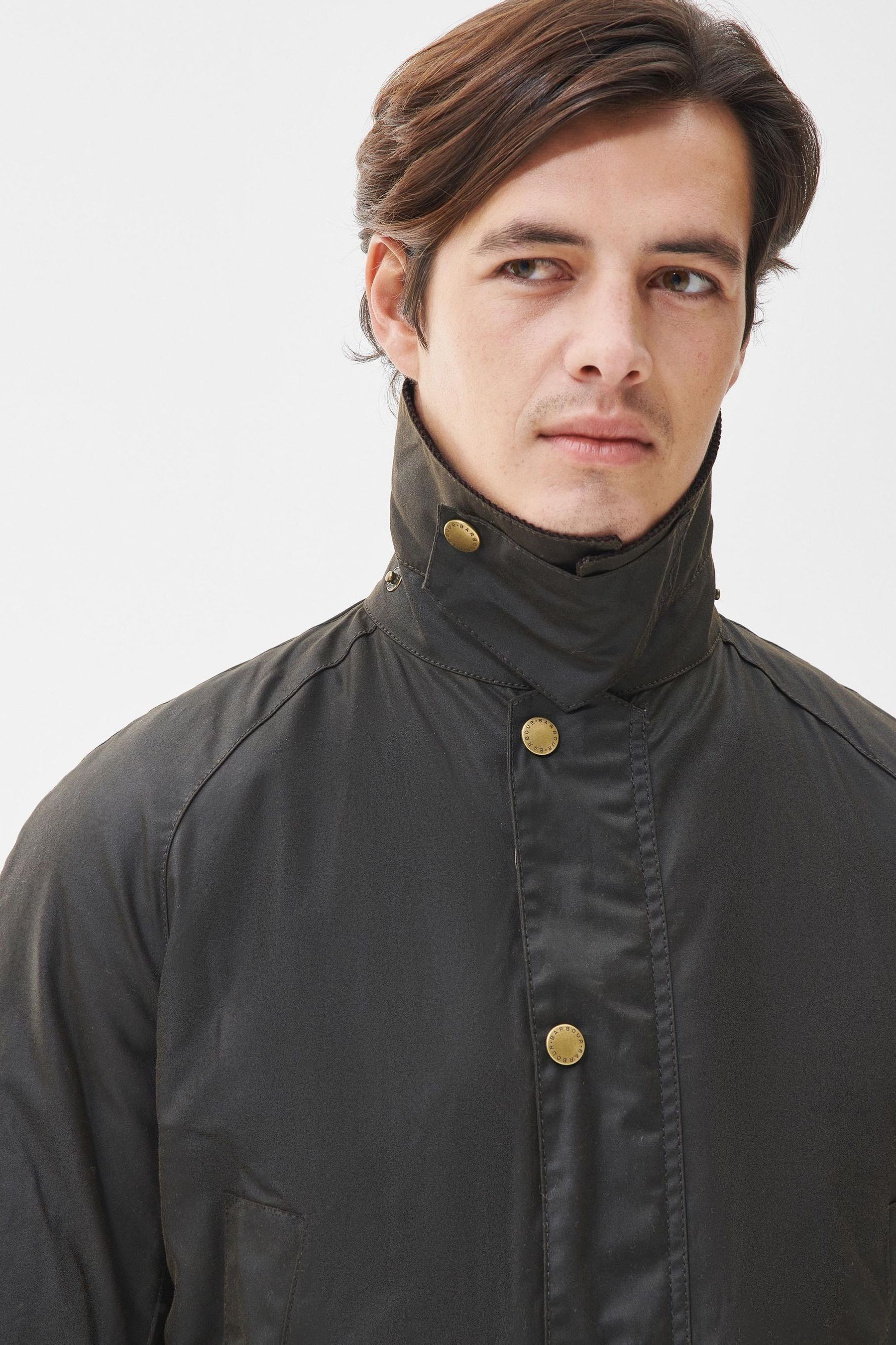 Buy Barbour® Khaki Green Ashby Waxed Jacket from the Next UK online shop
