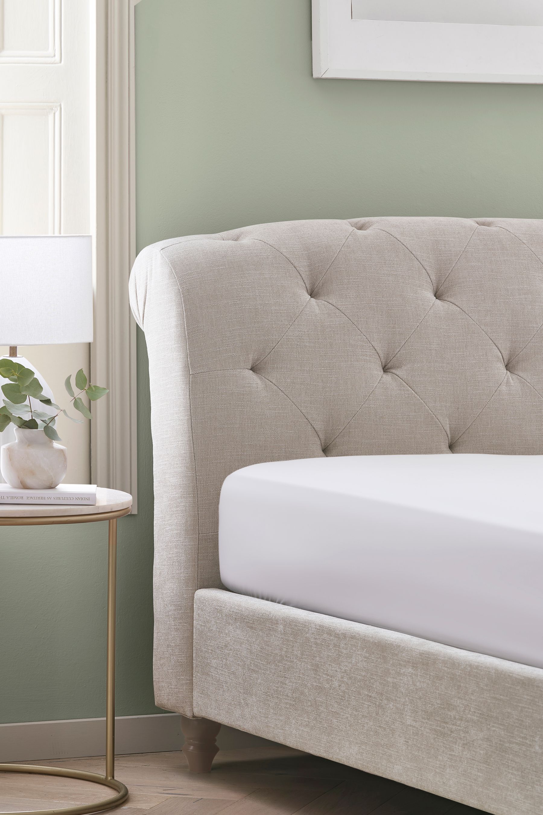 Buy Soft Texture Light Natural Hartford Collection Luxe Upholstered Bed ...