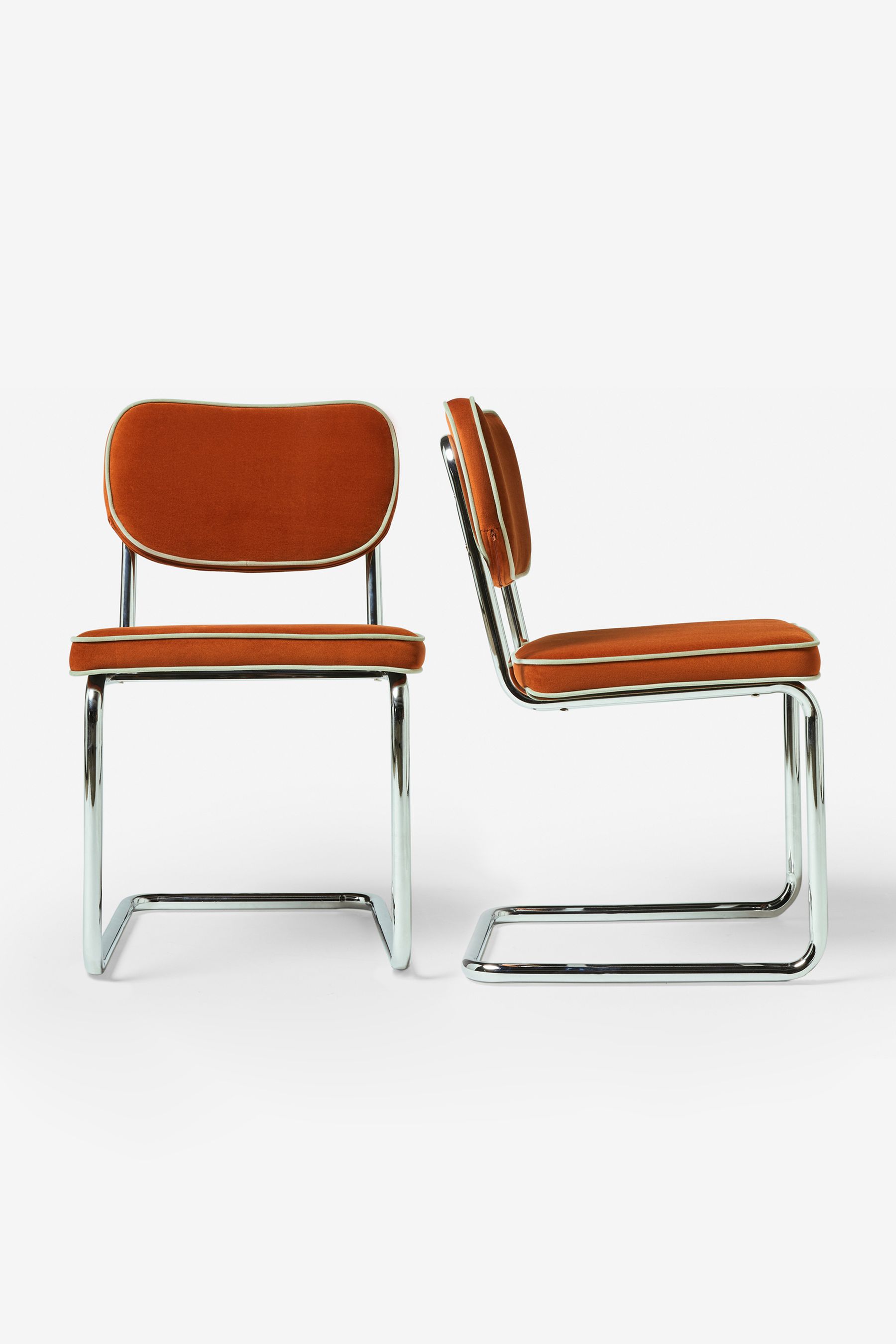 Buy MADE.COM Set of 2 Cinnamon with Jade Green Piping Parker Dining ...