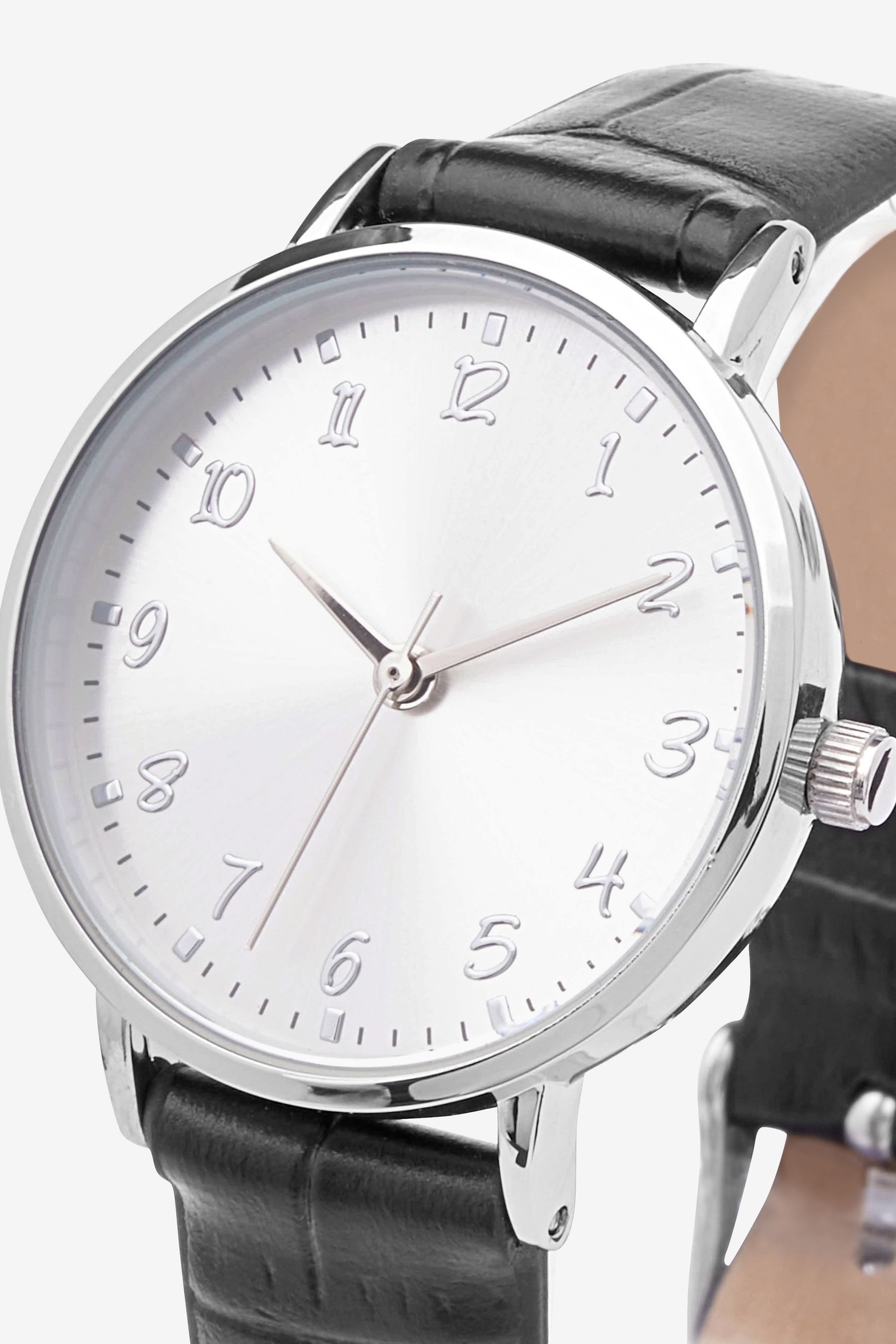 Buy Black Croc Effect Simple Strap Watch from the Next UK online shop