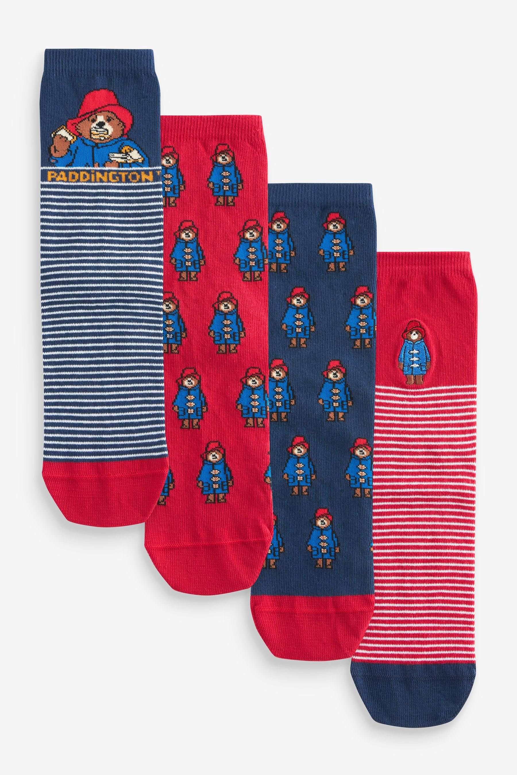 Buy Navy Blue/Red Paddington Bear Ankle Socks 4 Pack from the Next UK ...