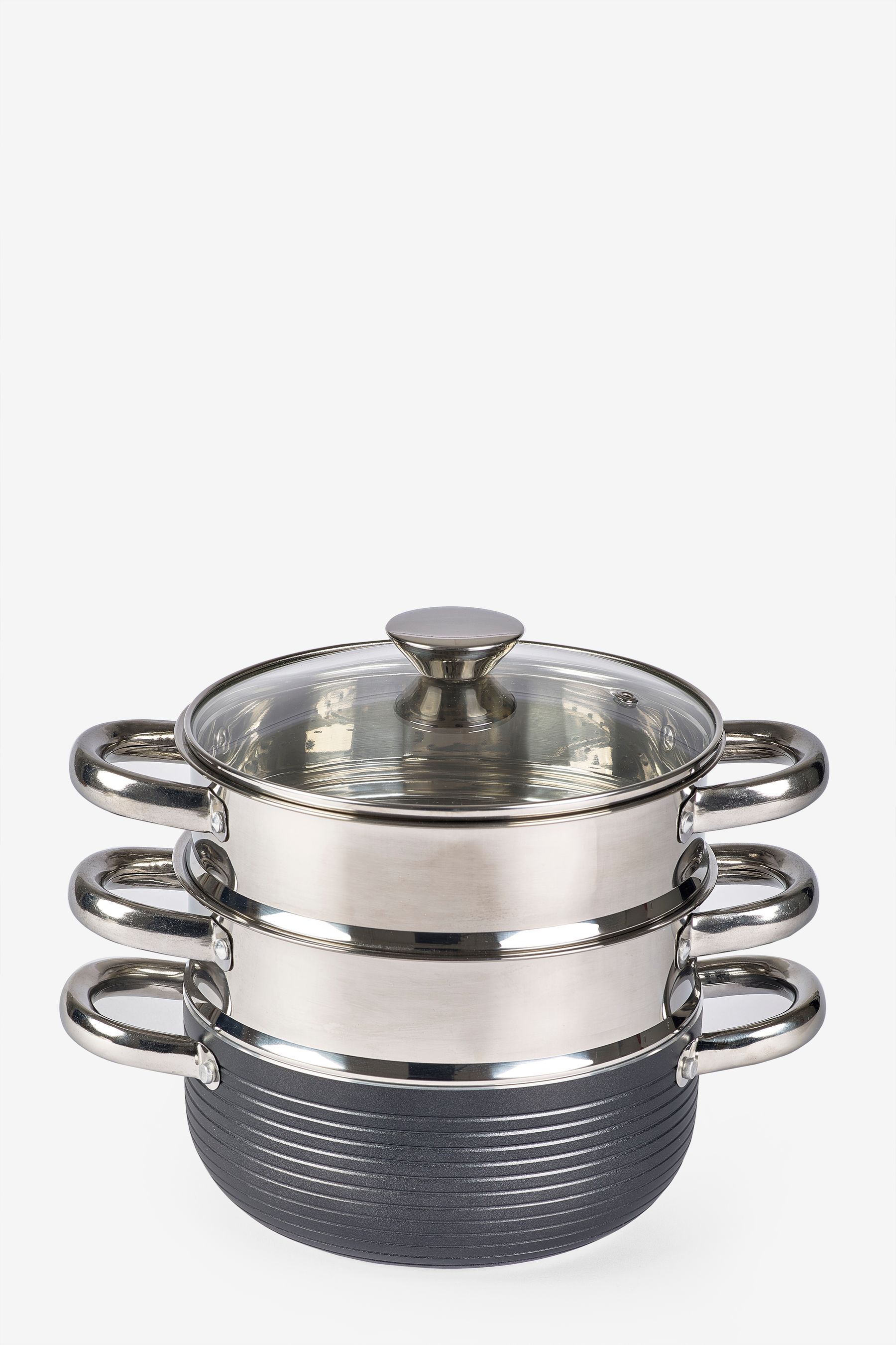 Buy Black Bronx 3 tier steamer Non-Stick Cookware from the Next UK ...