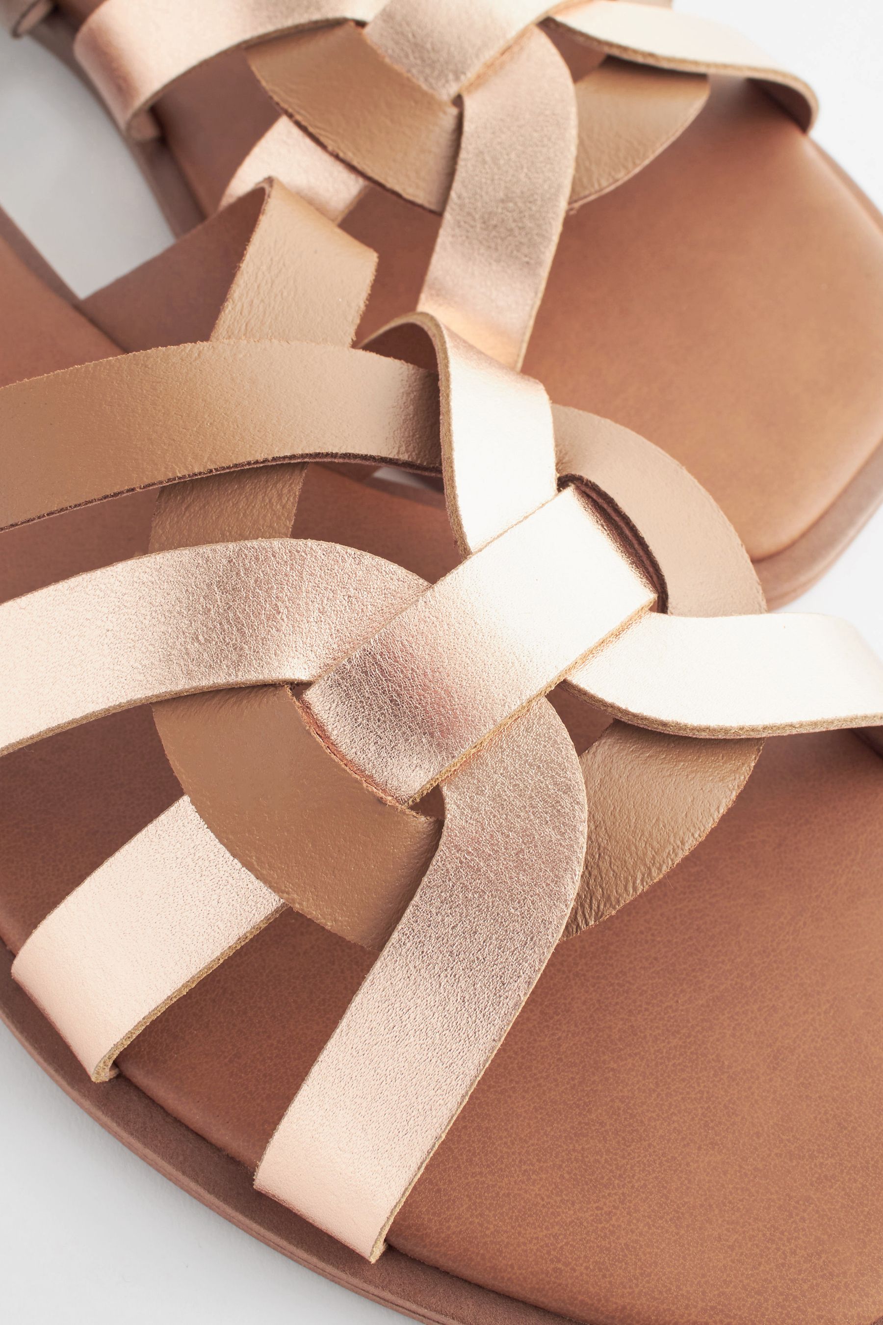 Buy Tan Brown Regular/Wide Fit Forever Comfort® Leather Lattice Mules ...