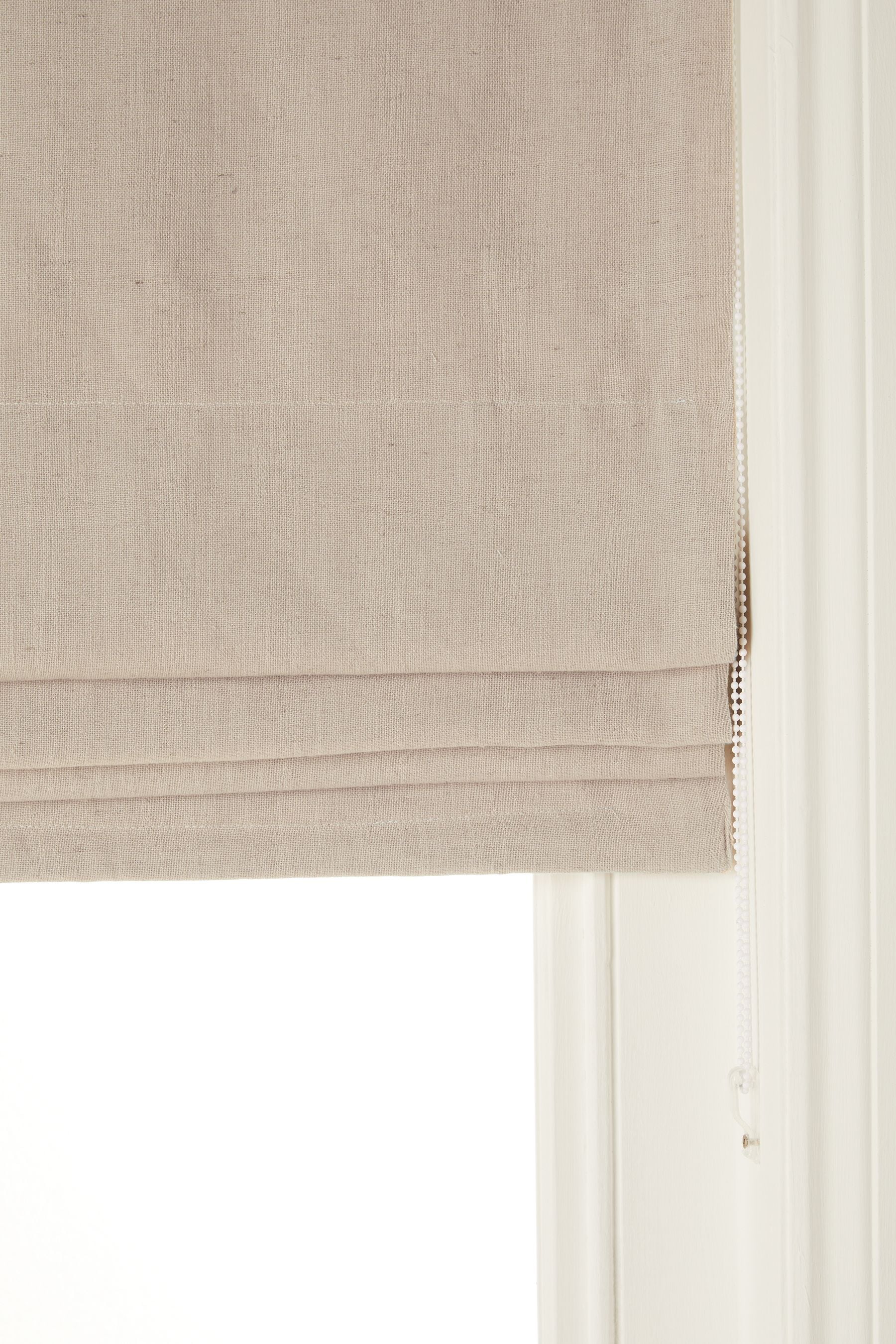 Buy Natural Ready Made Blackout Roman Blind Blackout Linen Look from ...