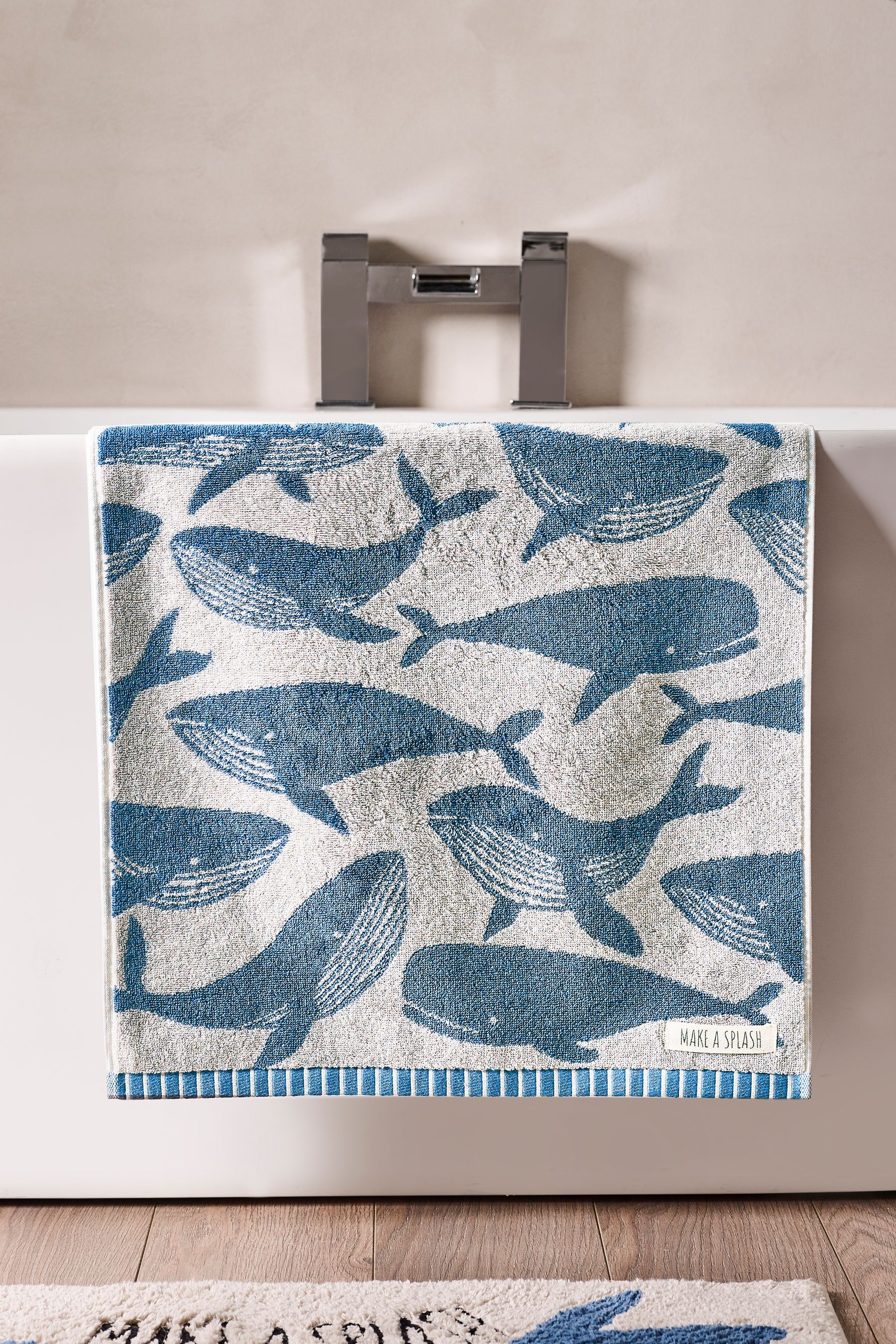 Buy Whale 100% Cotton Towel from Next Australia